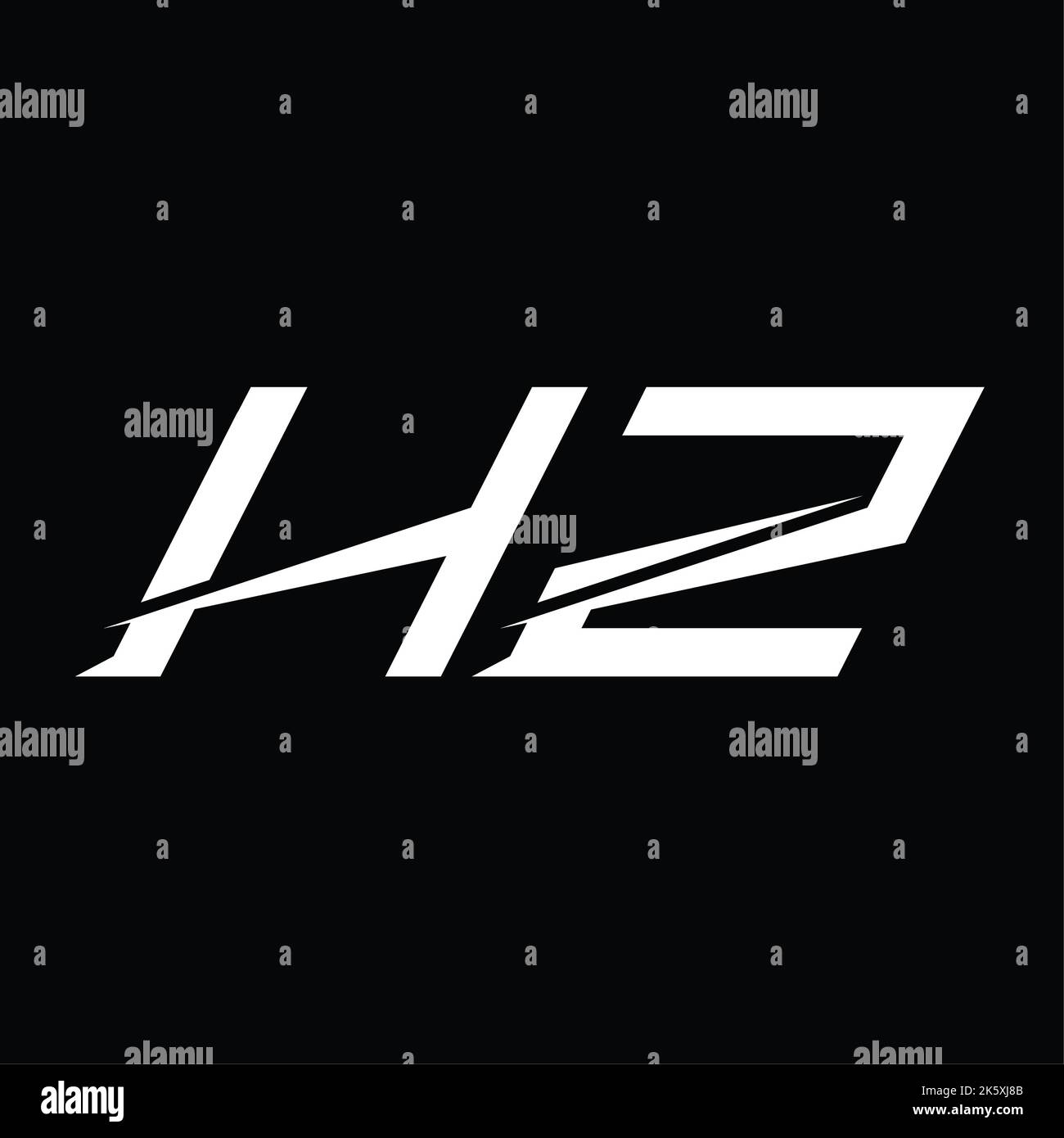 HZ Logo monogram letter with slice style design template Stock Photo ...