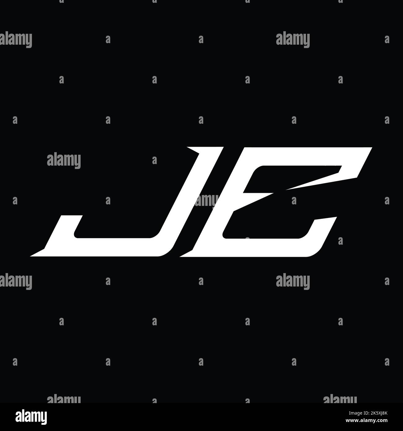 JE Logo monogram letter with slice style design template Stock Photo - Alamy