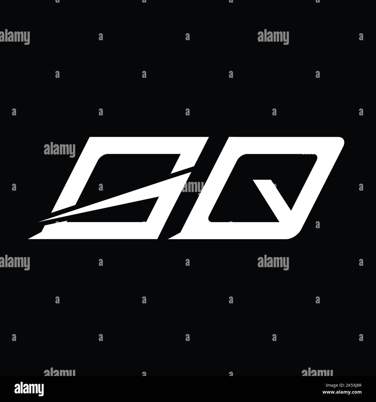 GQ Logo monogram letter with slice style design template Stock Photo ...