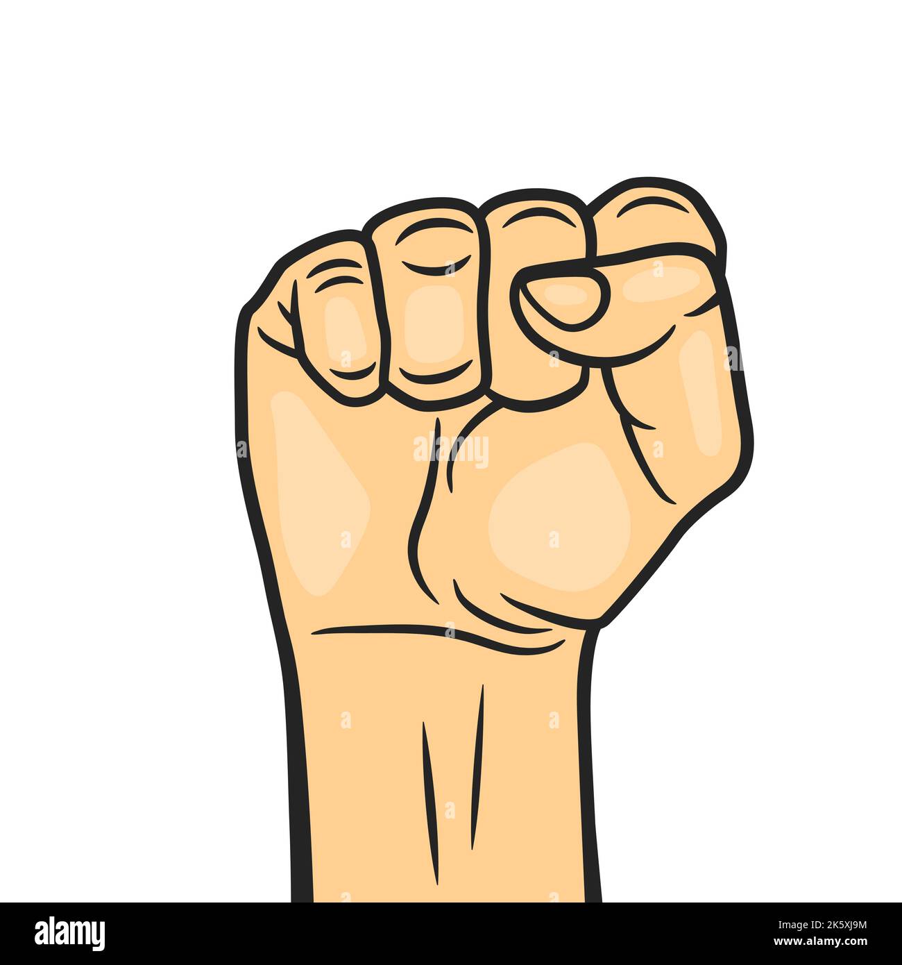 Vector Cartoon Clenched Raised Fist, Symbol of Protest, Revolution ...