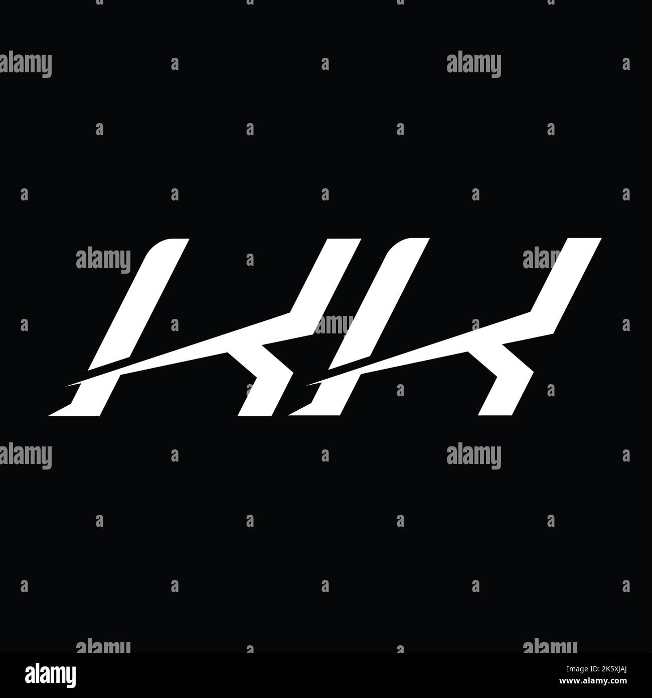 KK Logo monogram letter with slice style design template Stock Photo ...