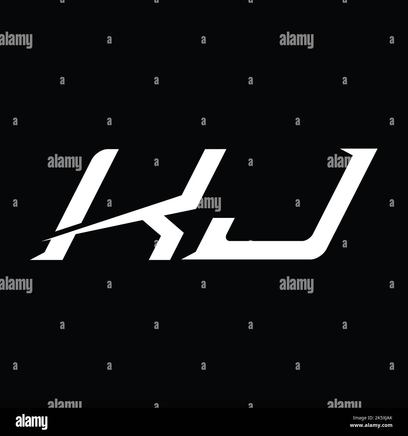 KJ Logo monogram letter with slice style design template Stock Photo ...