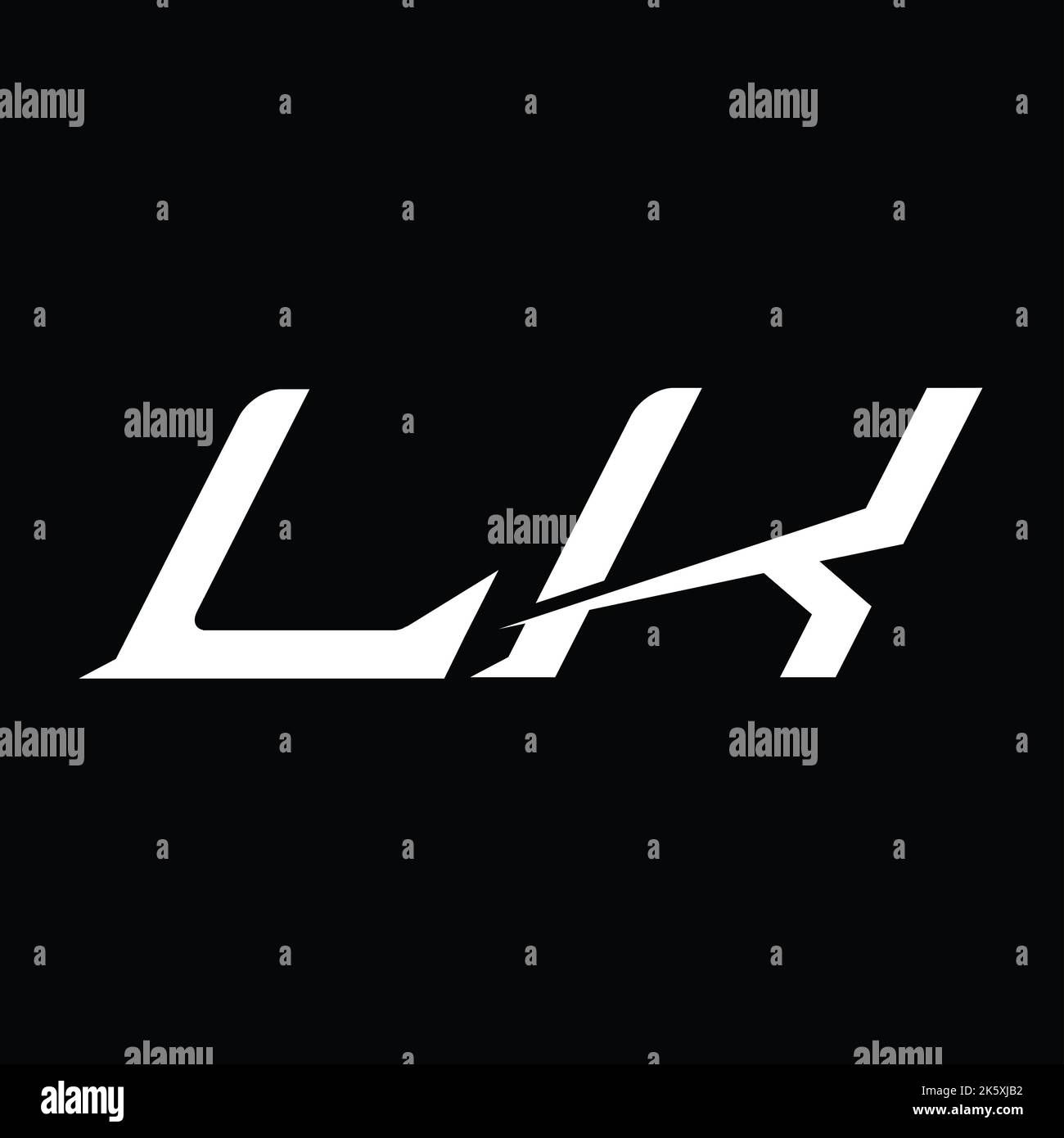 LK Logo monogram letter with slice style design template Stock Photo ...