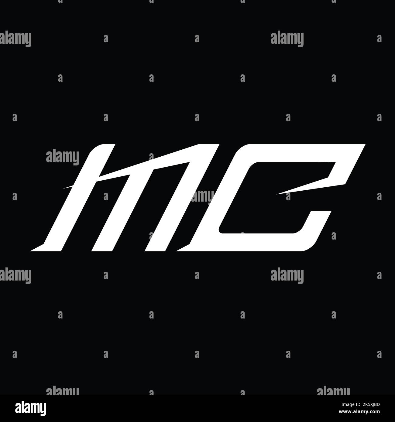 MC Logo monogram letter with slice style design template Stock Photo ...