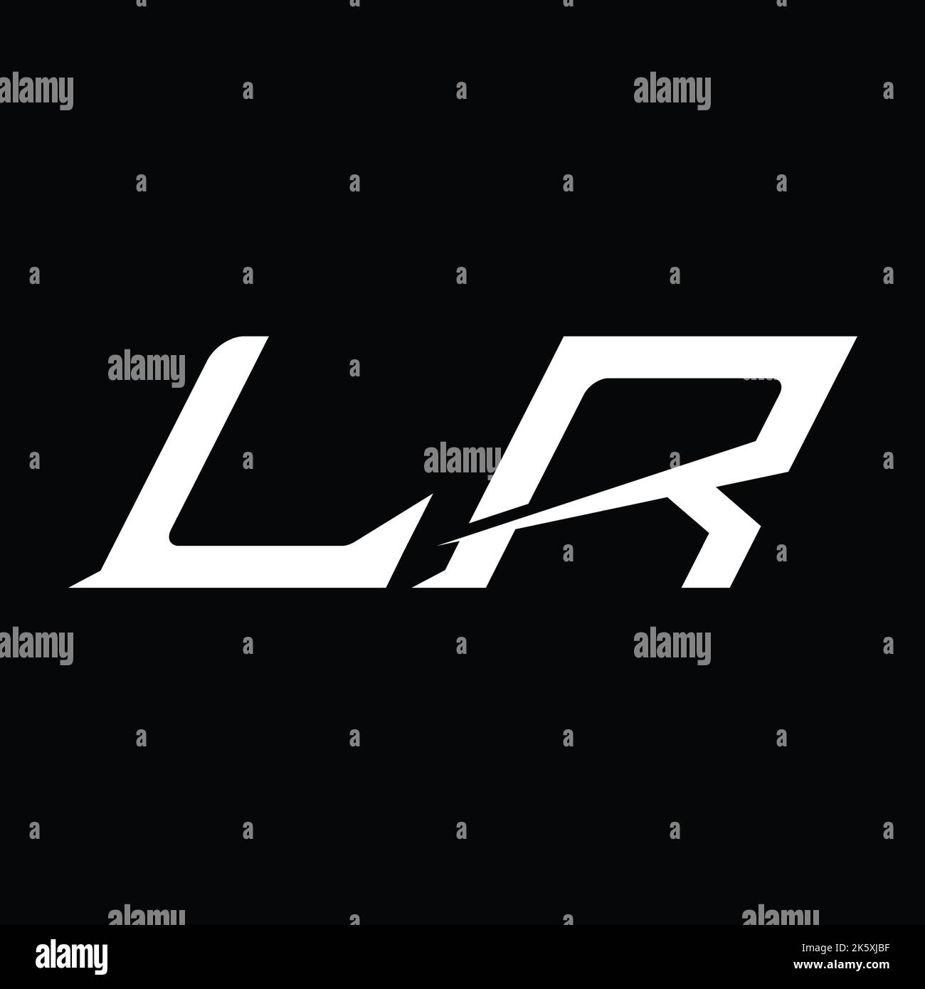 LR Logo monogram letter with slice style design template Stock Photo ...