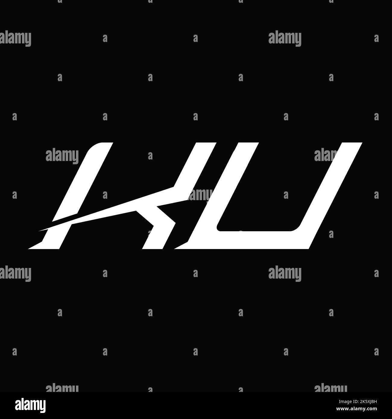 KU Logo monogram letter with slice style design template Stock Photo - Alamy