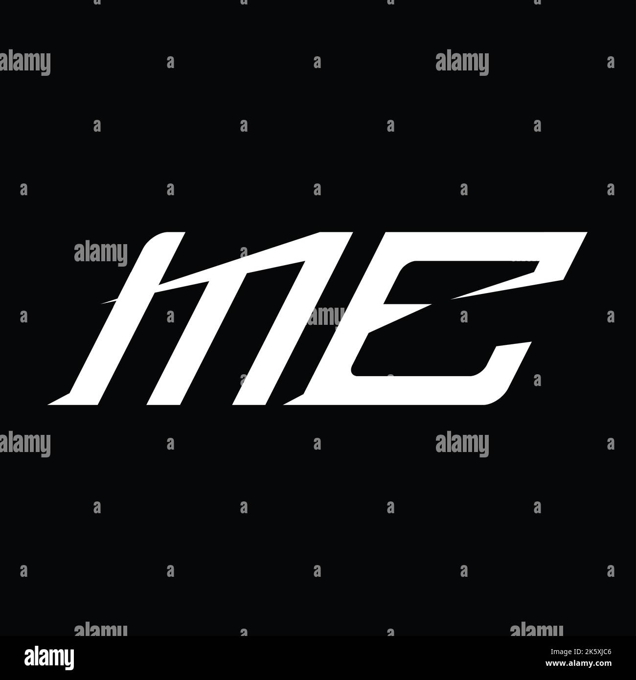 ME Logo monogram letter with slice style design template Stock Photo ...