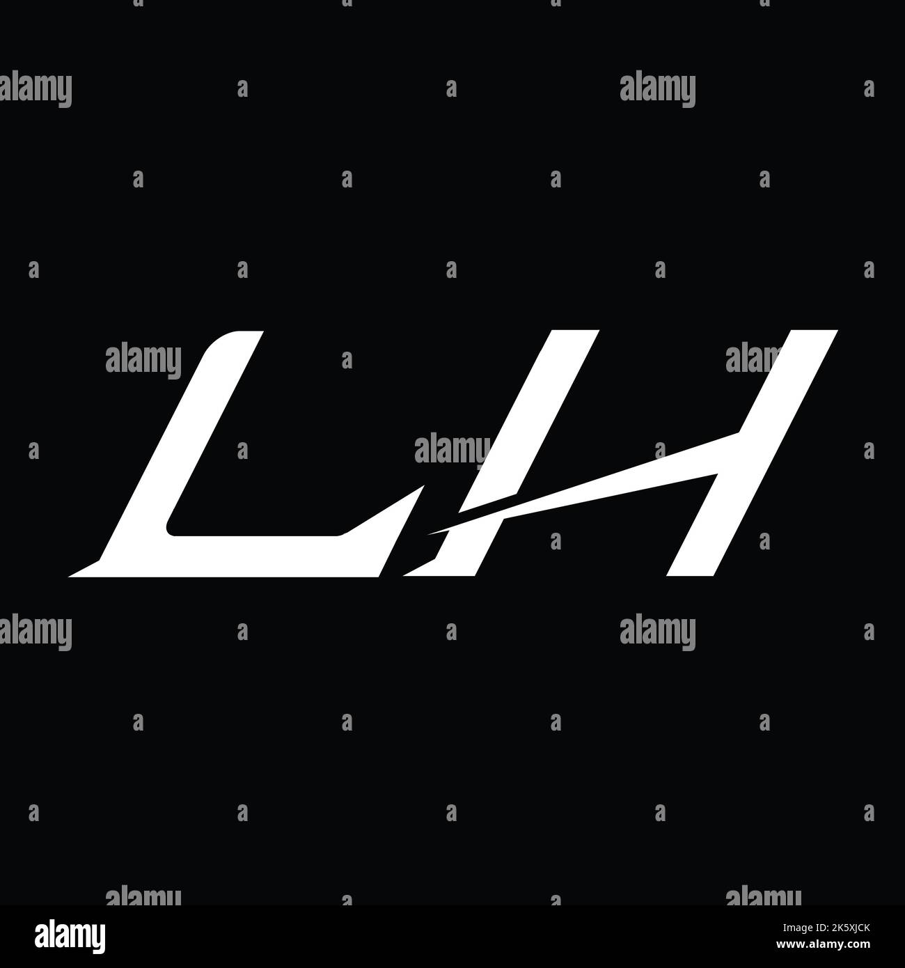 LH Logo monogram letter with slice style design template Stock Photo ...