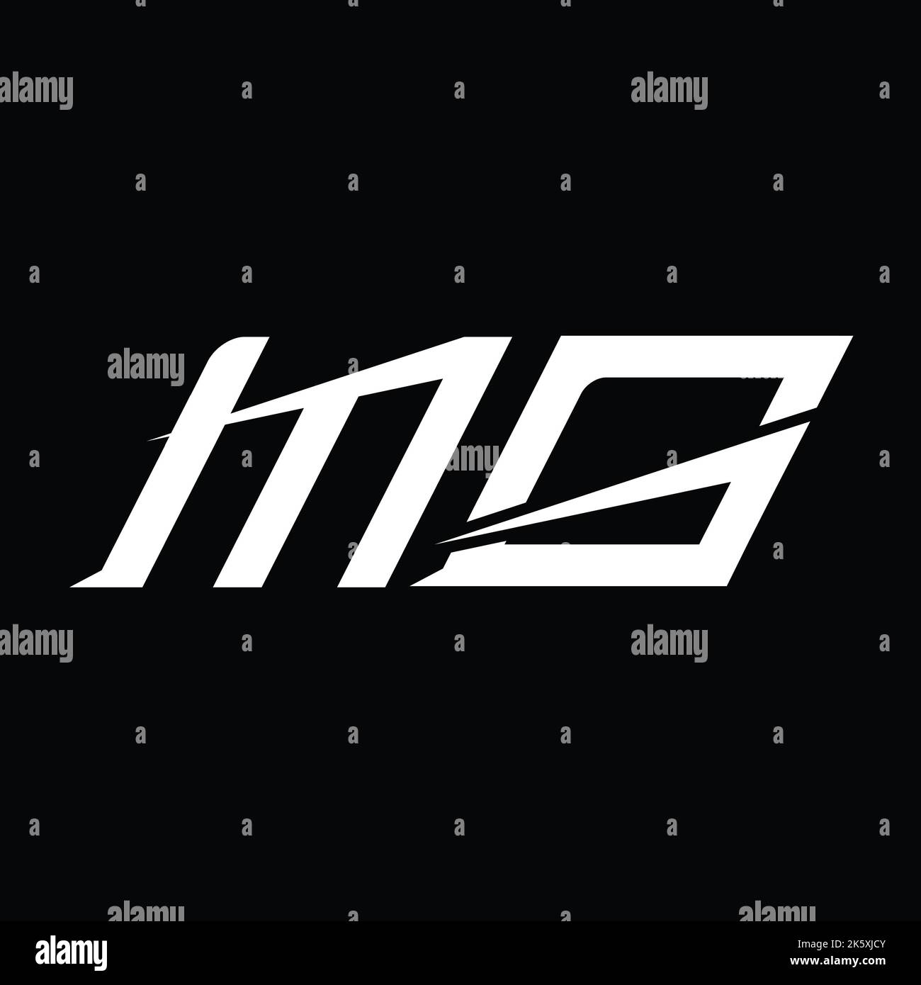 MG Logo monogram letter with slice style design template Stock Photo ...
