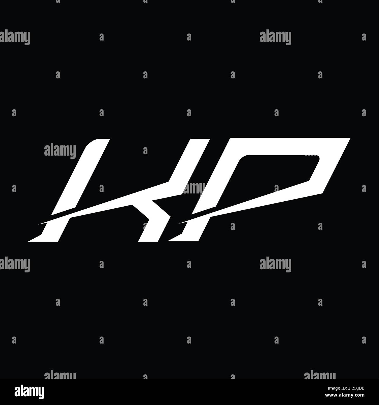 KP Logo monogram letter with slice style design template Stock Photo ...