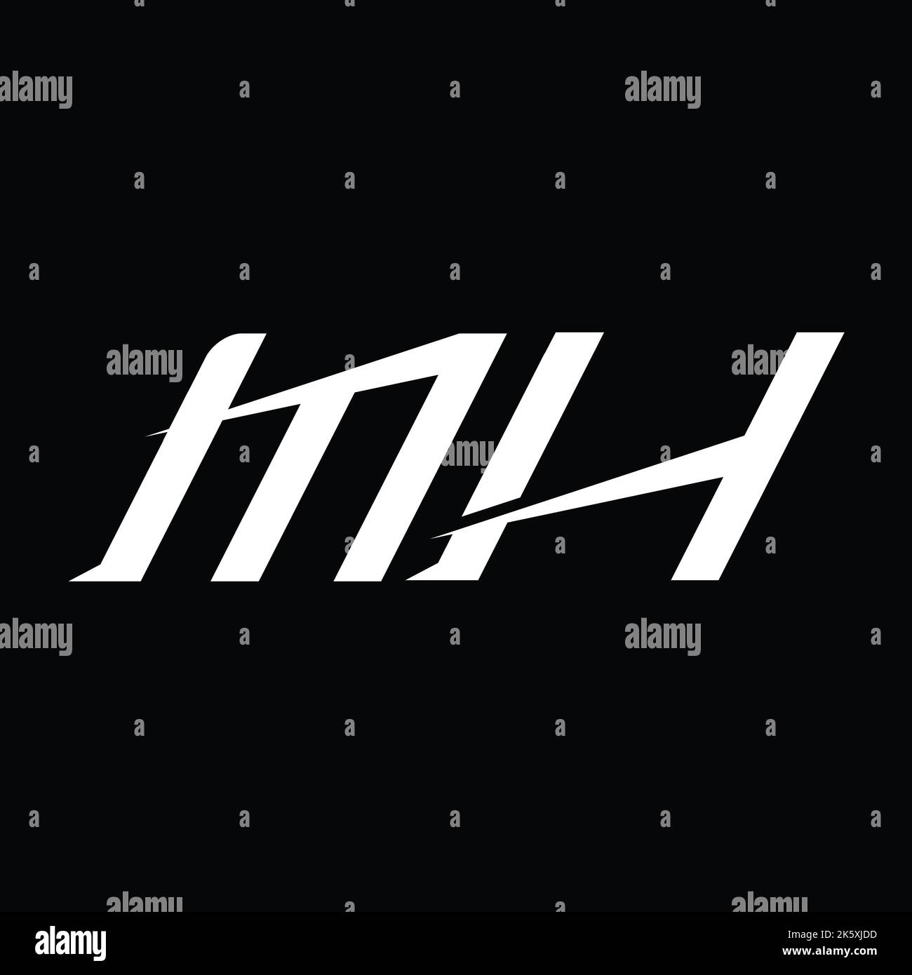 MH Logo monogram letter with slice style design template Stock Photo ...