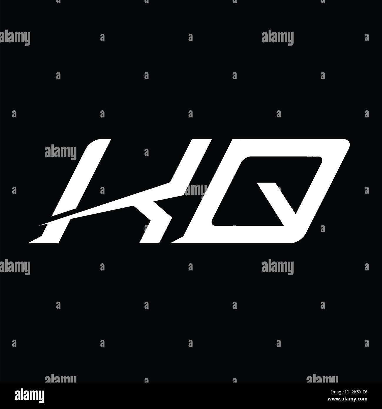 KQ Logo monogram letter with slice style design template Stock Photo ...