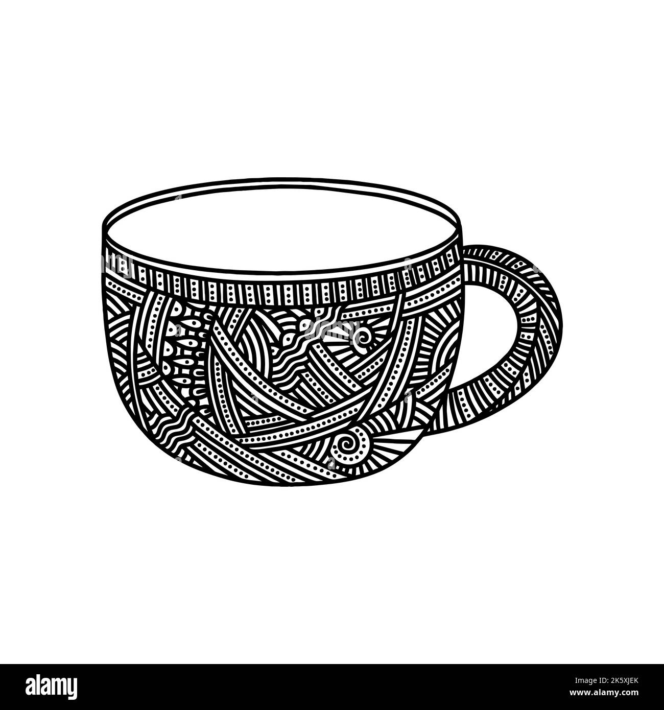 Doodle style illustration. Tea cup, a design element Stock Vector Image ...