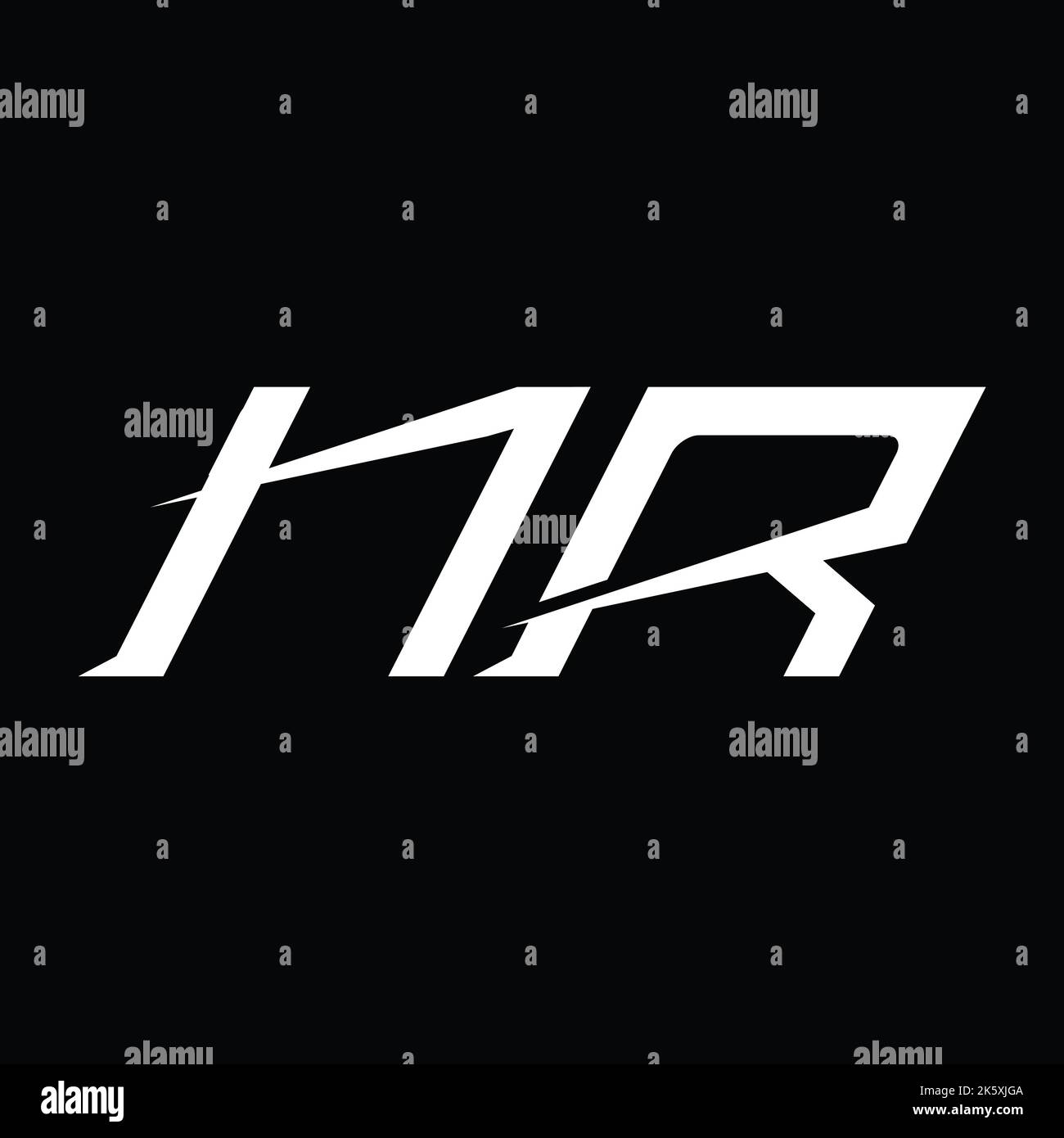 NR Logo monogram letter with slice style design template Stock Photo ...