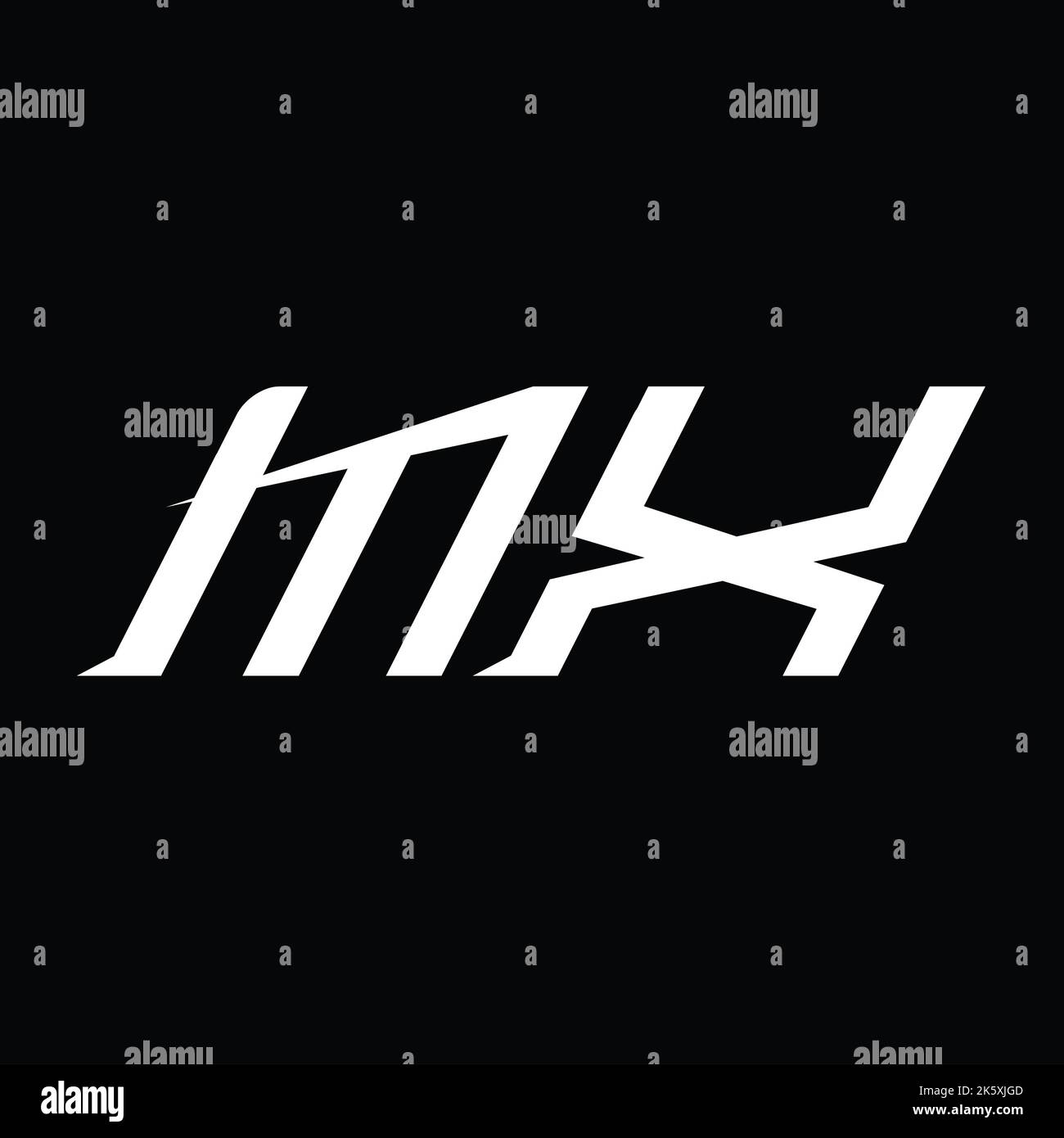 MX Logo monogram letter with slice style design template Stock Photo - Alamy