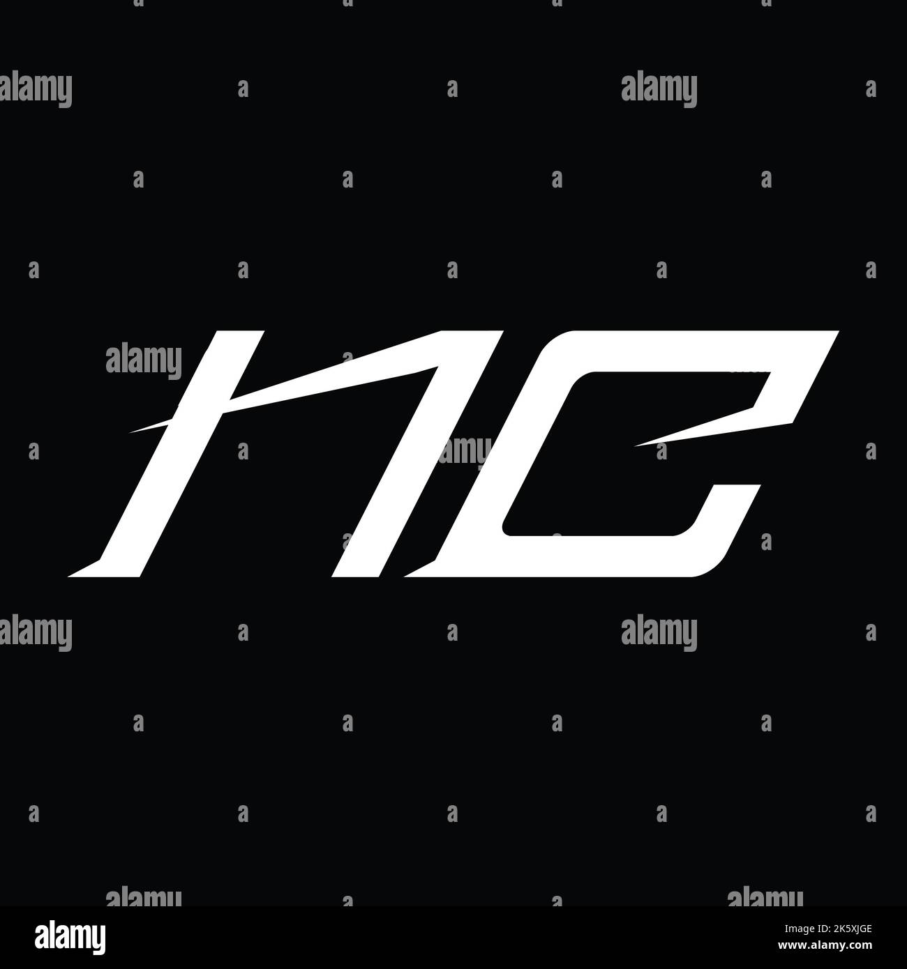 NC Logo monogram letter with slice style design template Stock Photo ...