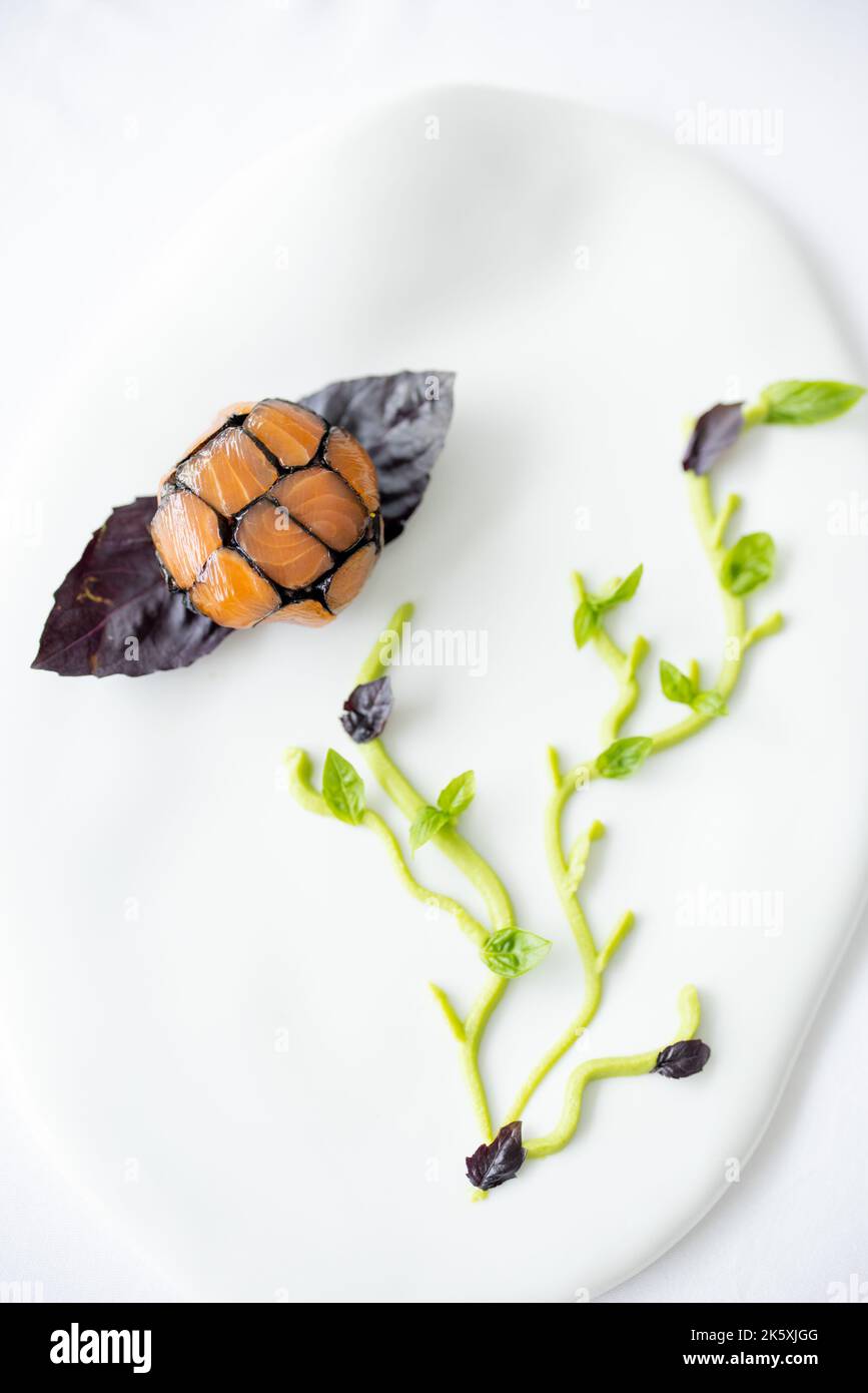 Beautiful haute cuisine dish Stock Photo - Alamy