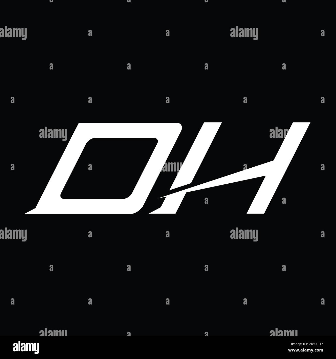 OH Logo monogram letter with slice style design template Stock Photo ...