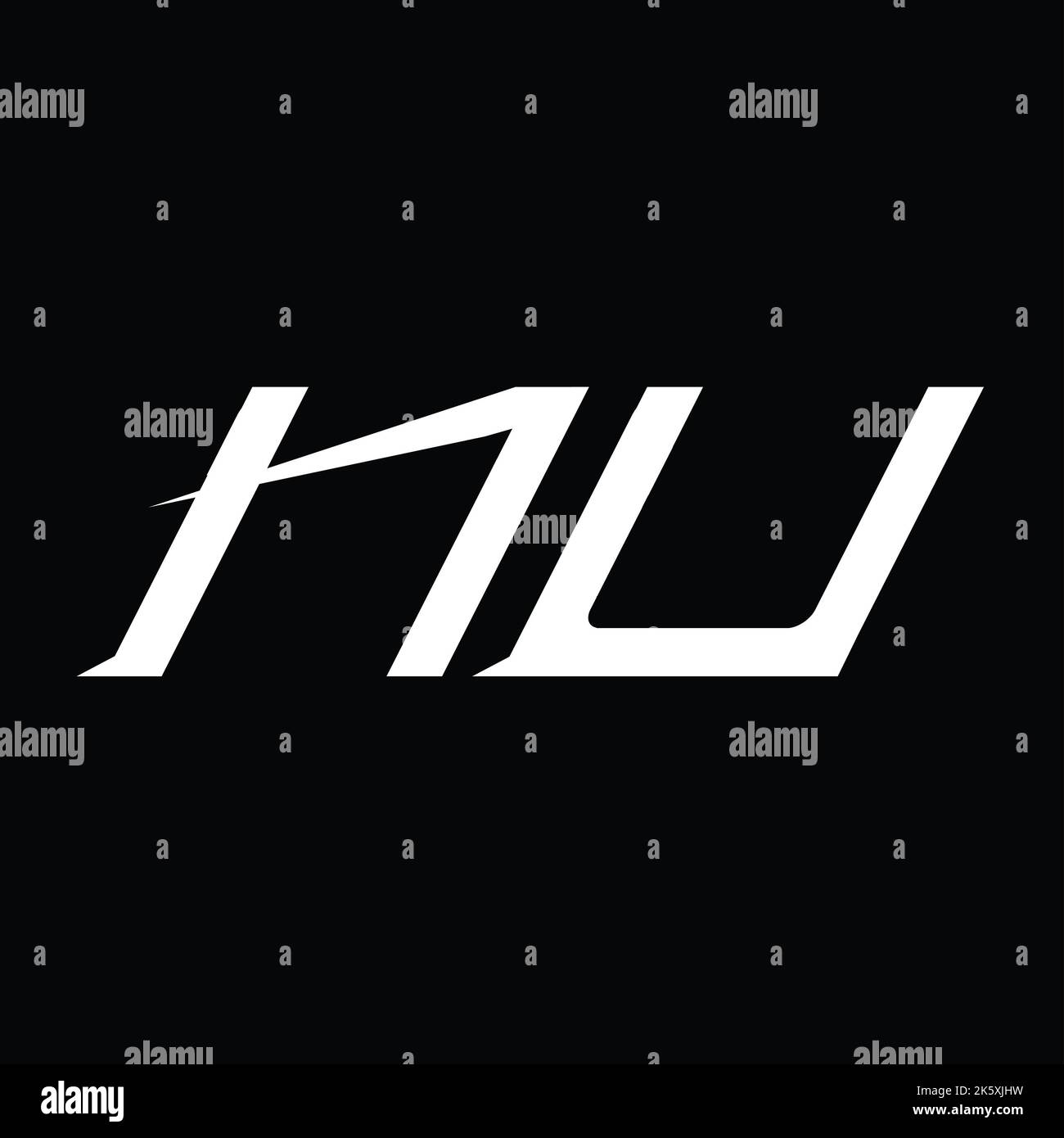 NU Logo monogram letter with slice style design template Stock Photo ...
