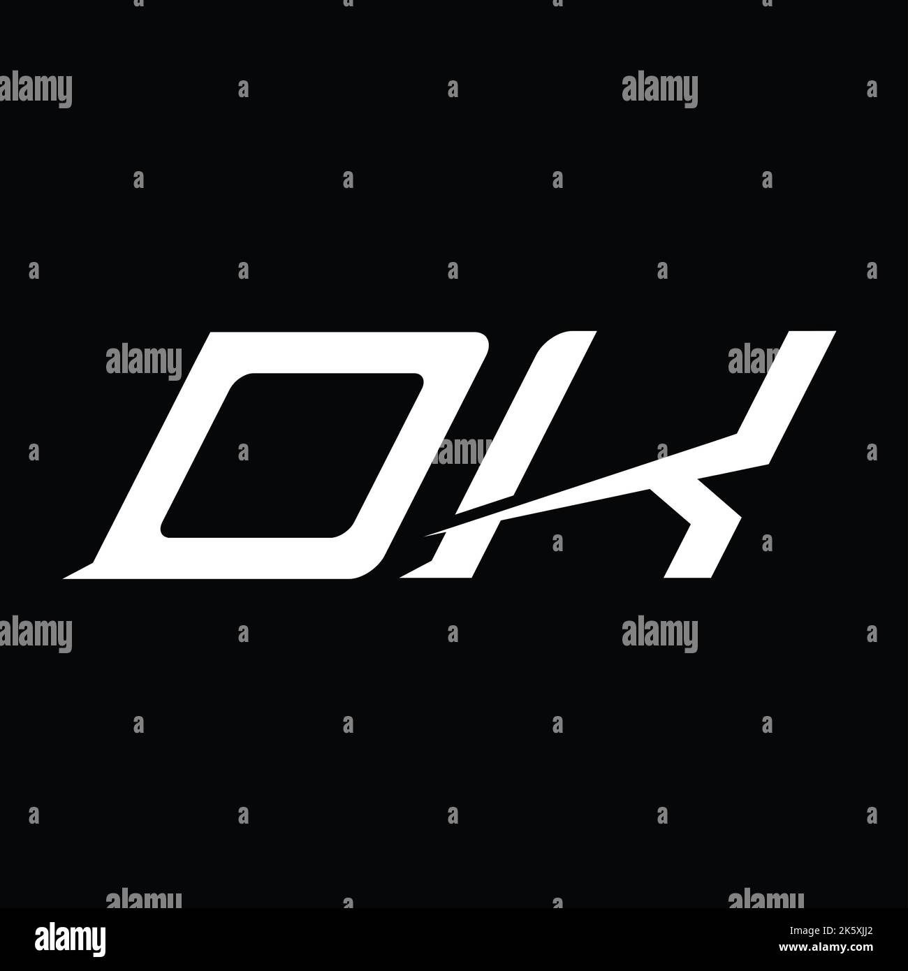 OK Logo monogram letter with slice style design template Stock Photo ...