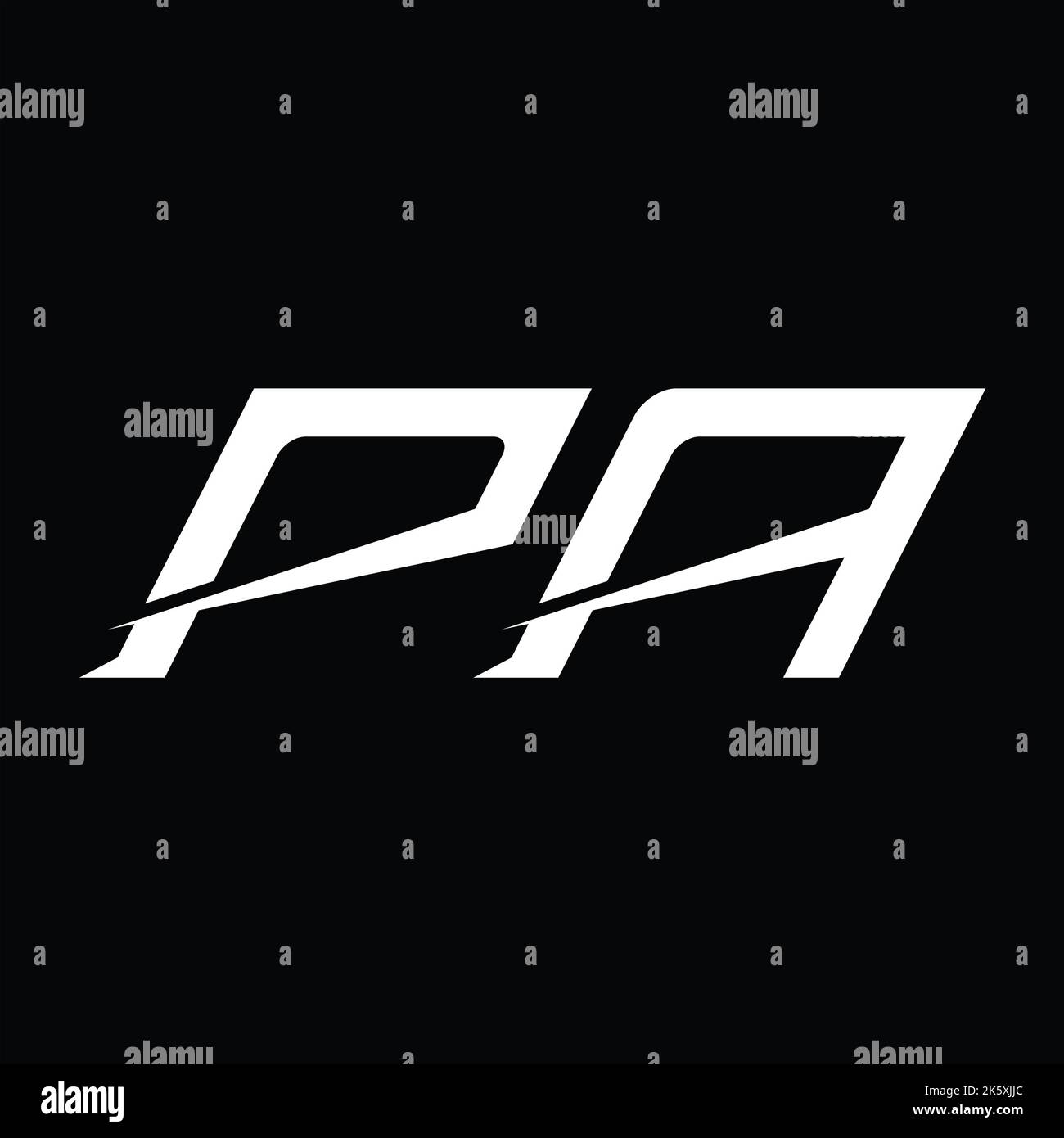PA Logo monogram letter with slice style design template Stock Photo ...