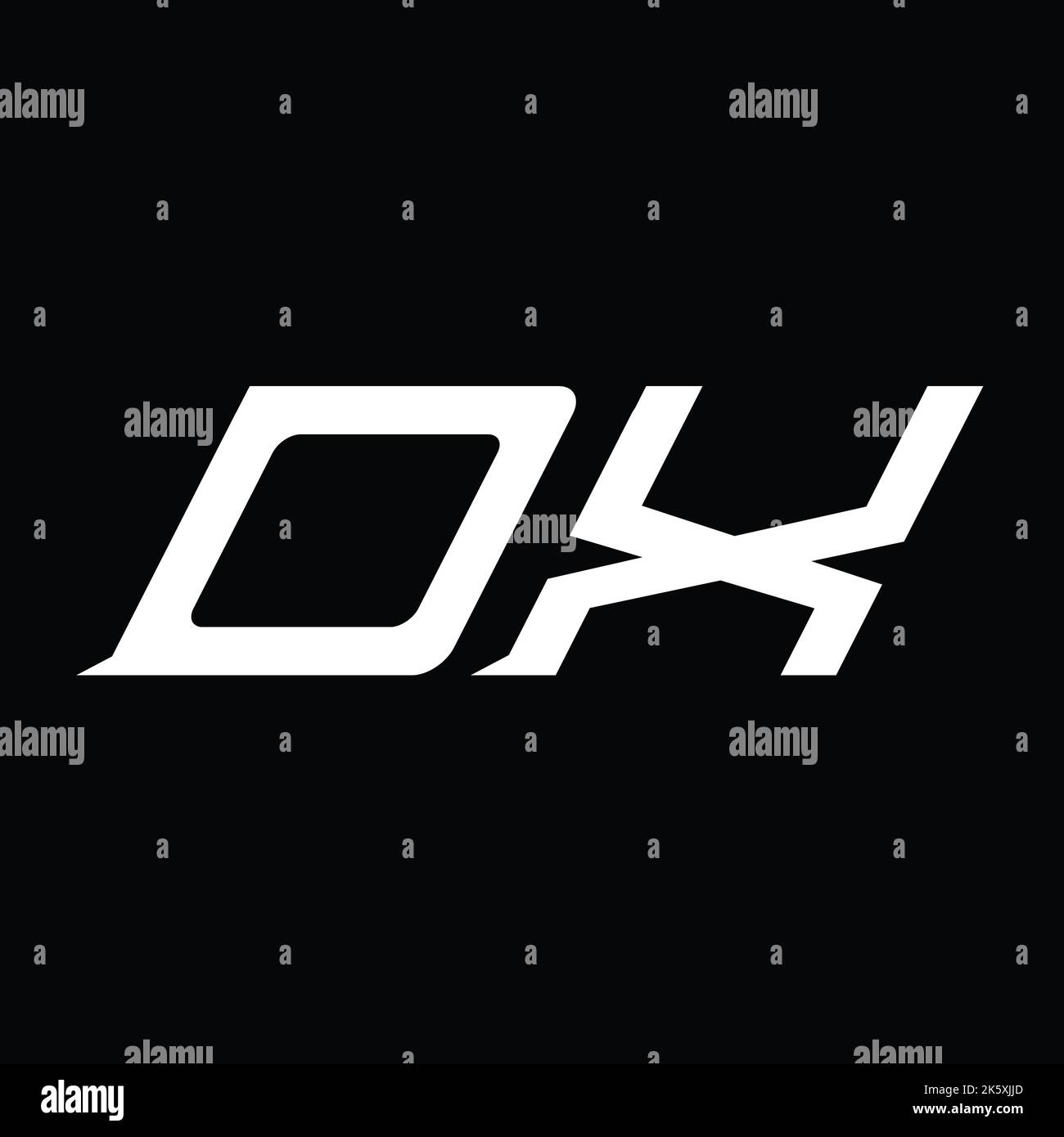 OX Logo monogram letter with slice style design template Stock Photo ...