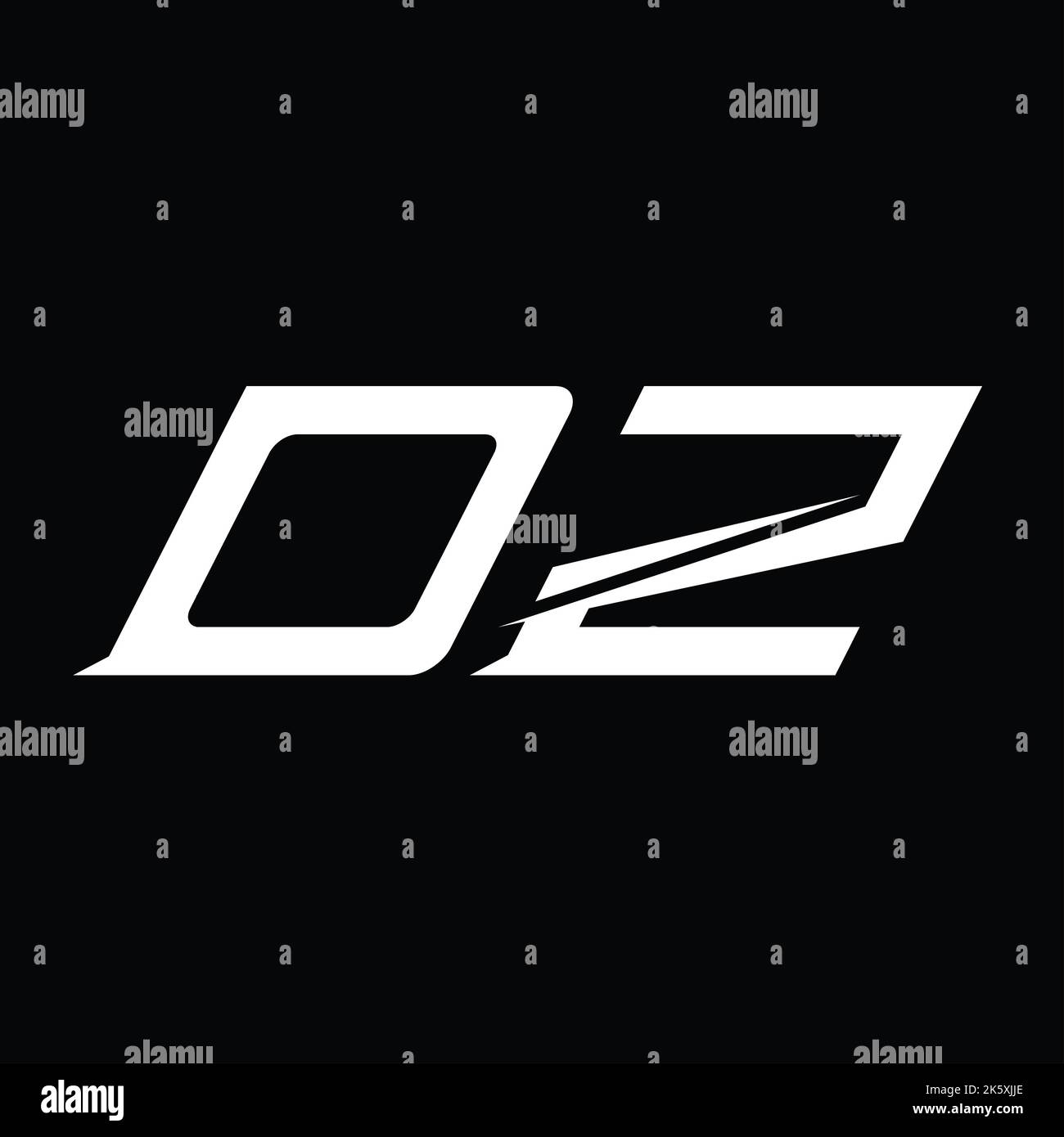 OZ Logo monogram letter with slice style design template Stock Photo ...