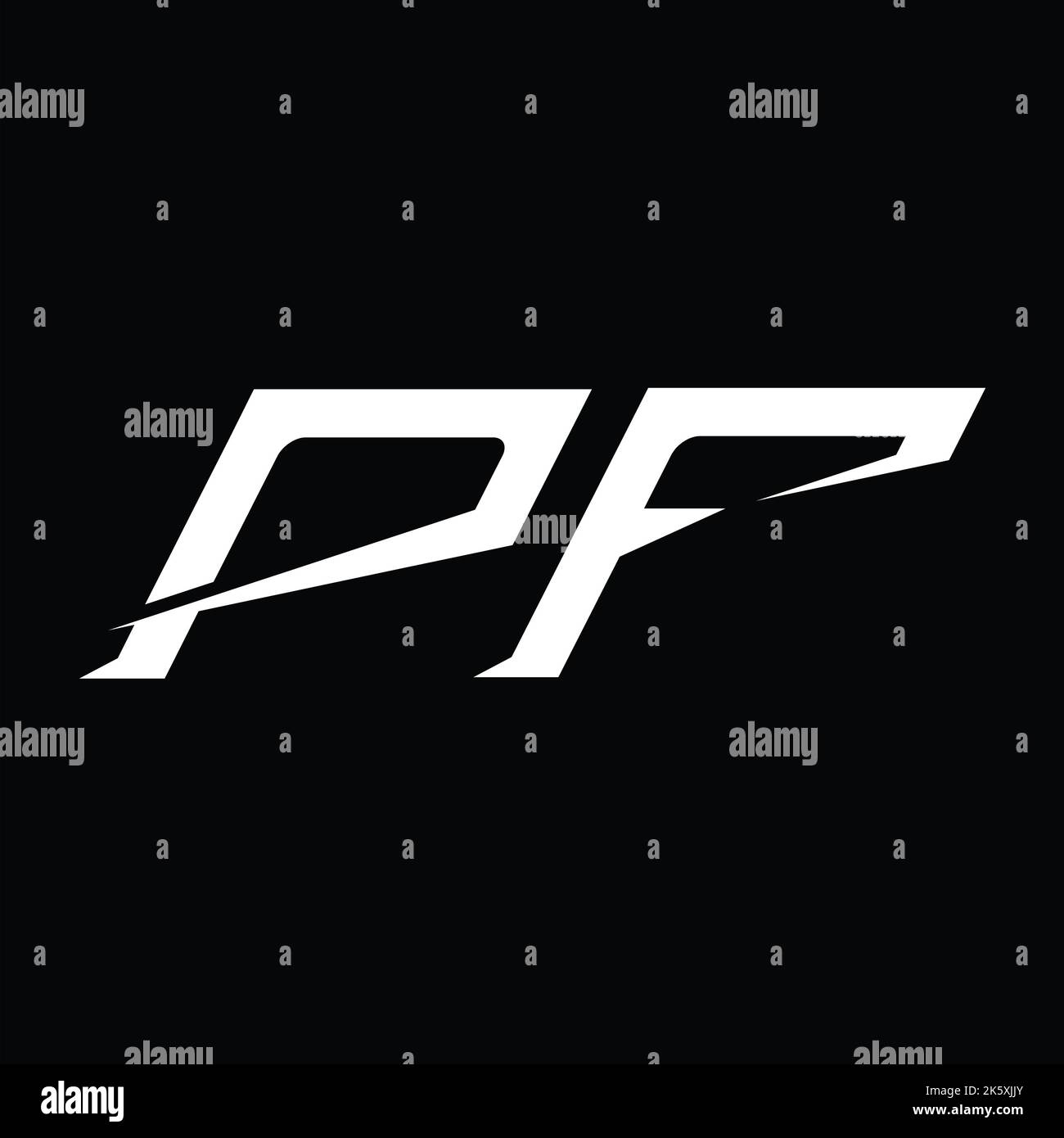 PF Logo monogram letter with slice style design template Stock Photo ...