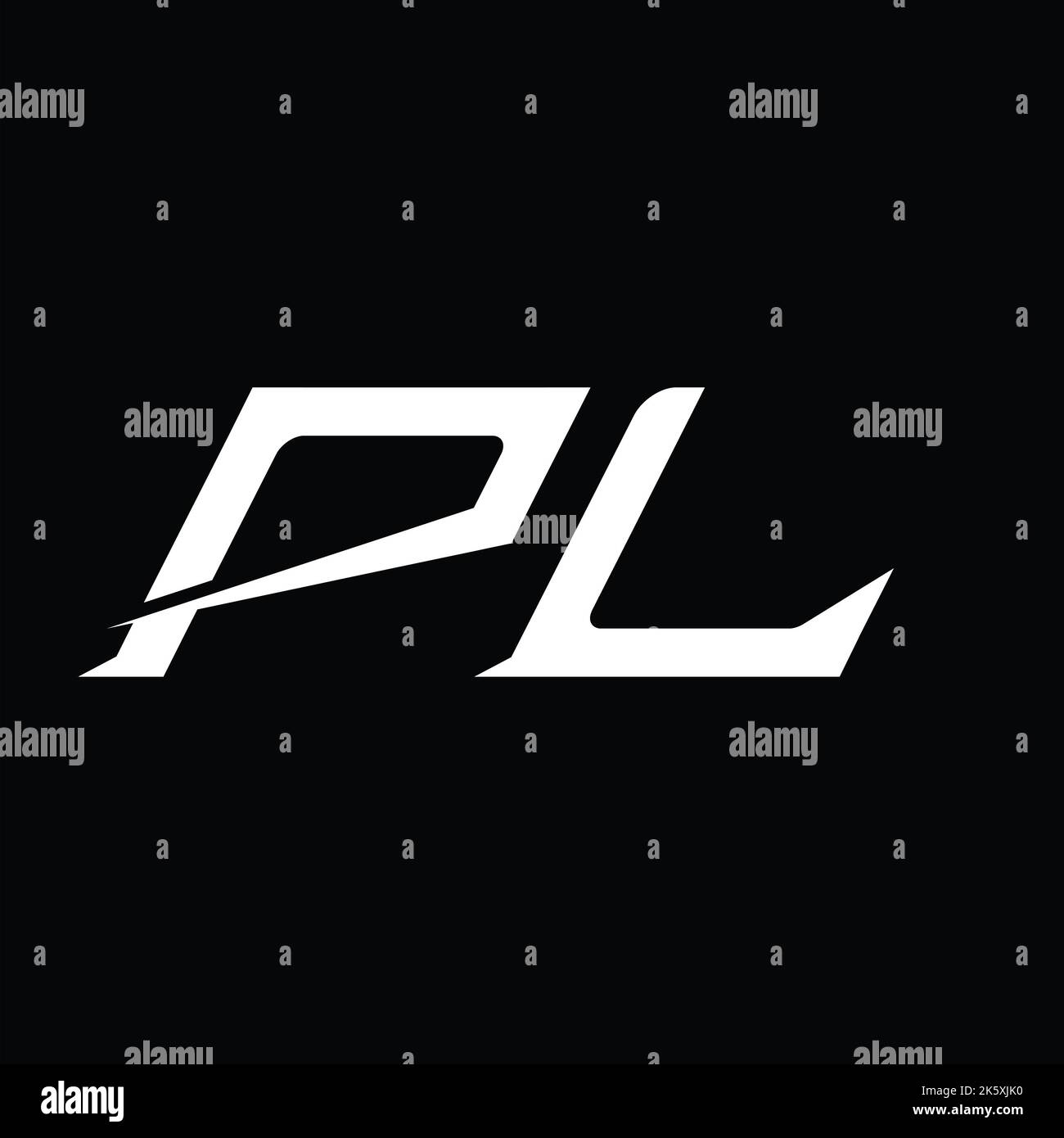PL Logo monogram letter with slice style design template Stock Photo ...