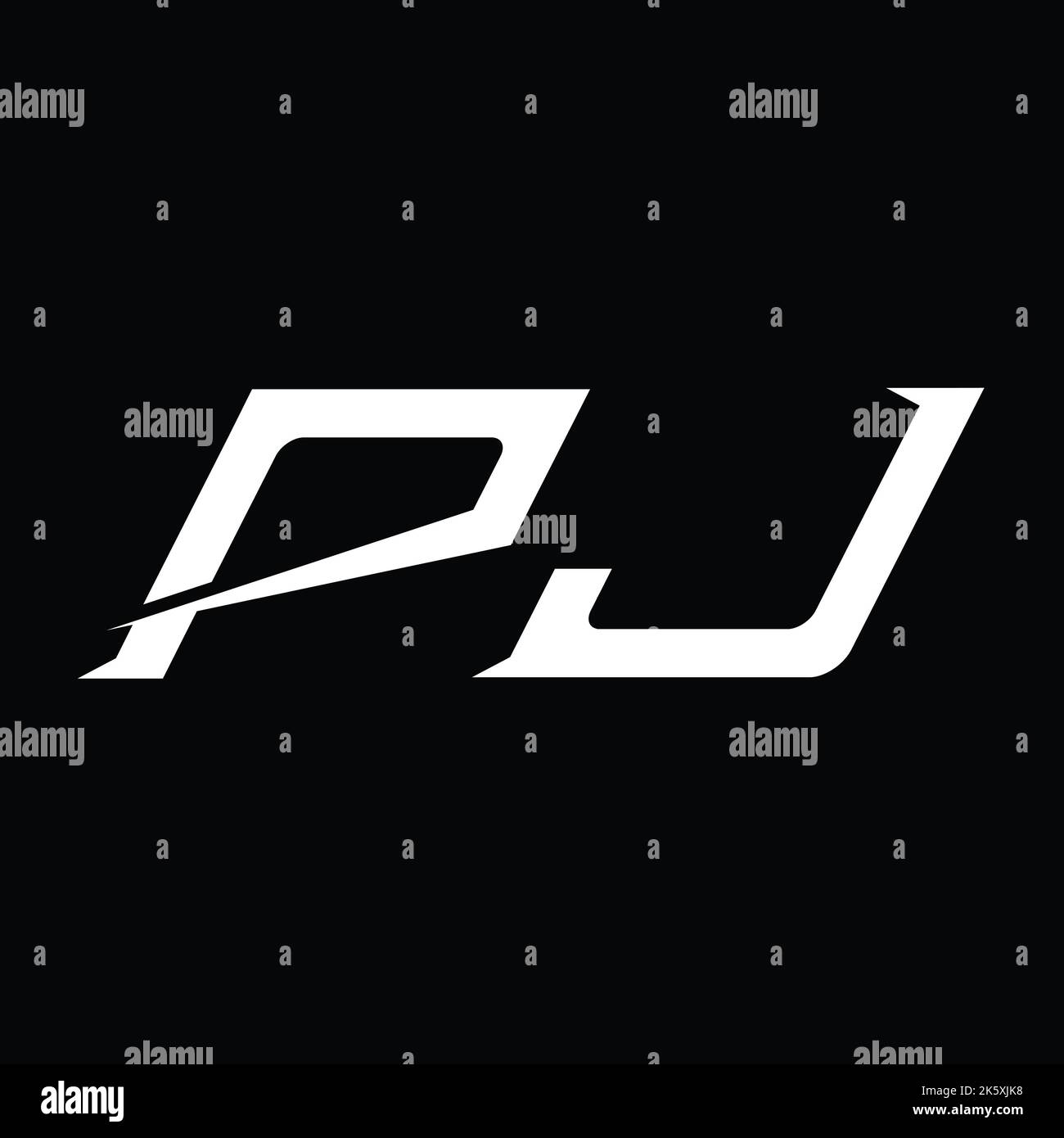 PJ Logo monogram letter with slice style design template Stock Photo ...