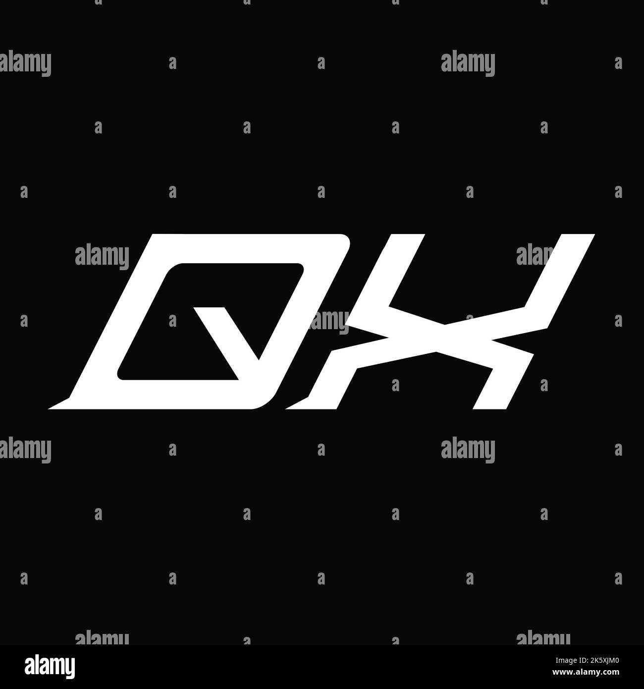 QX Logo monogram letter with slice style design template Stock Photo ...