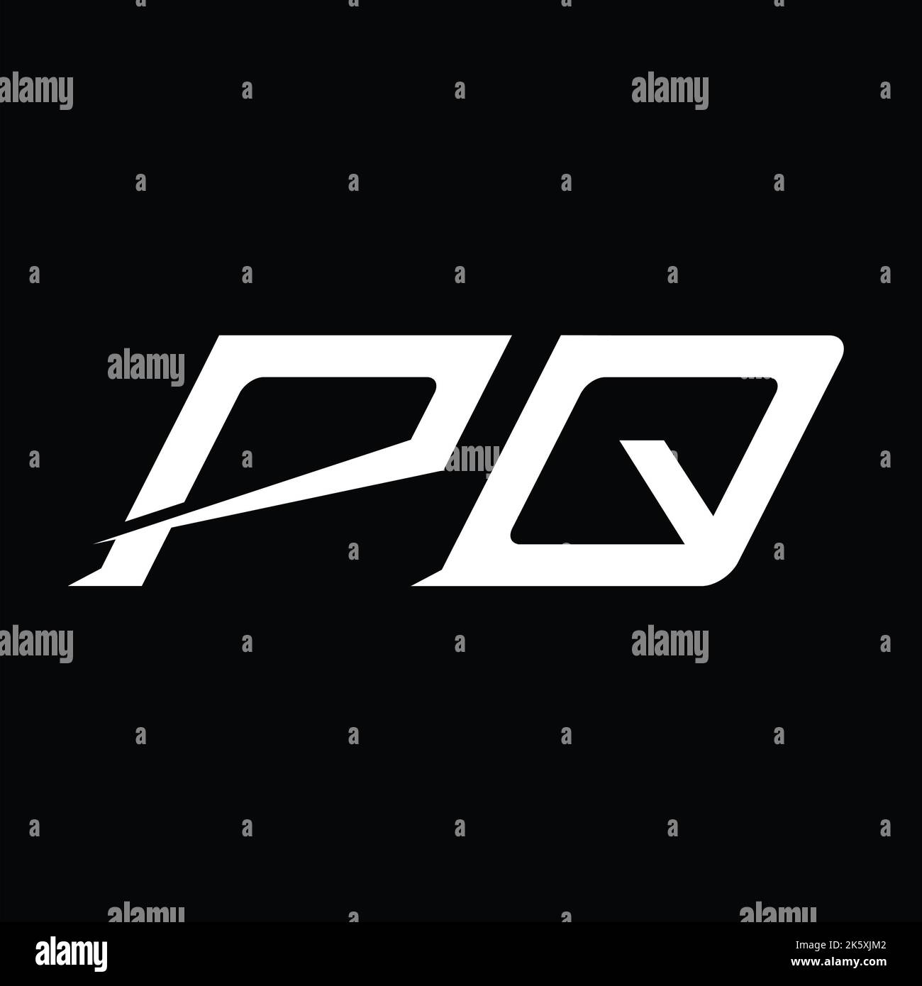 PQ Logo monogram letter with slice style design template Stock Photo ...