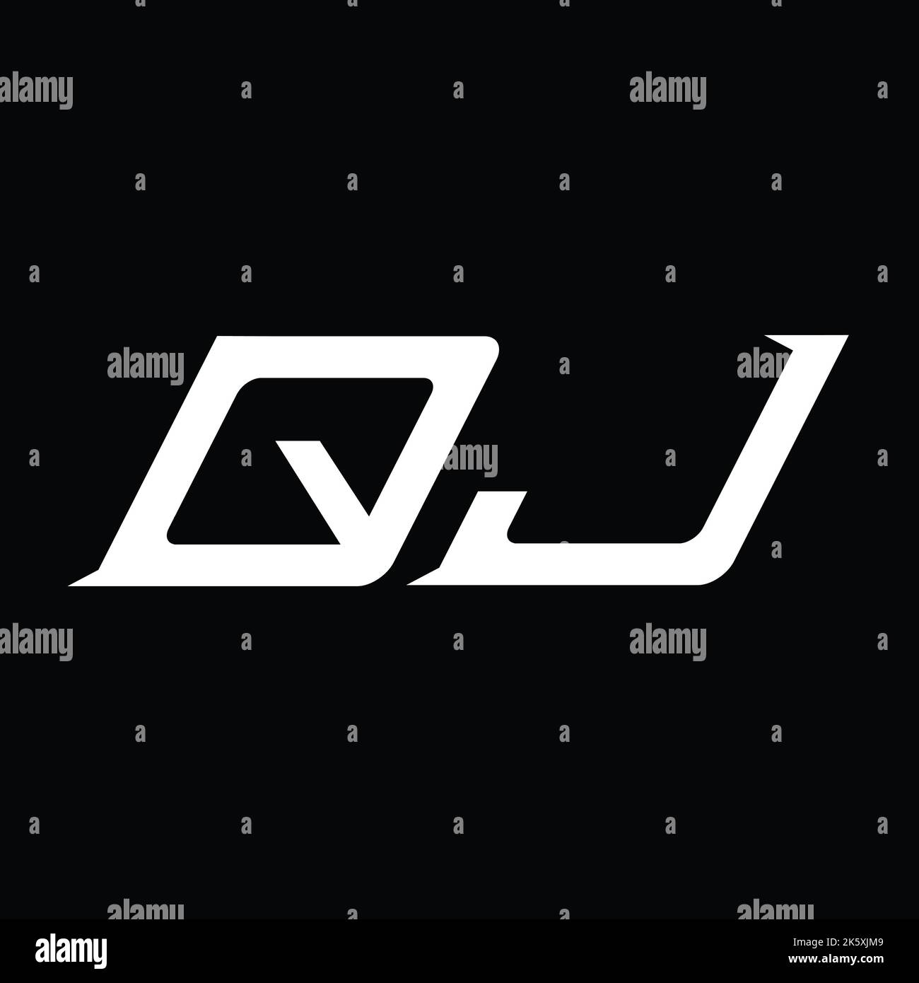 QJ Logo monogram letter with slice style design template Stock Photo ...