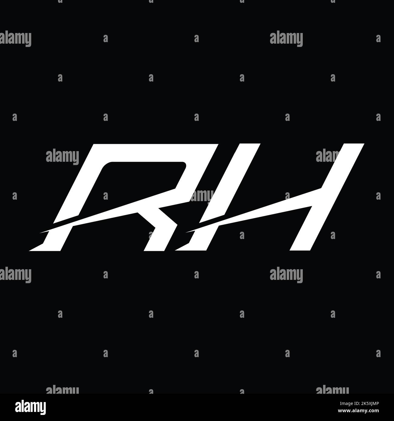 RH Logo monogram letter with slice style design template Stock Photo ...
