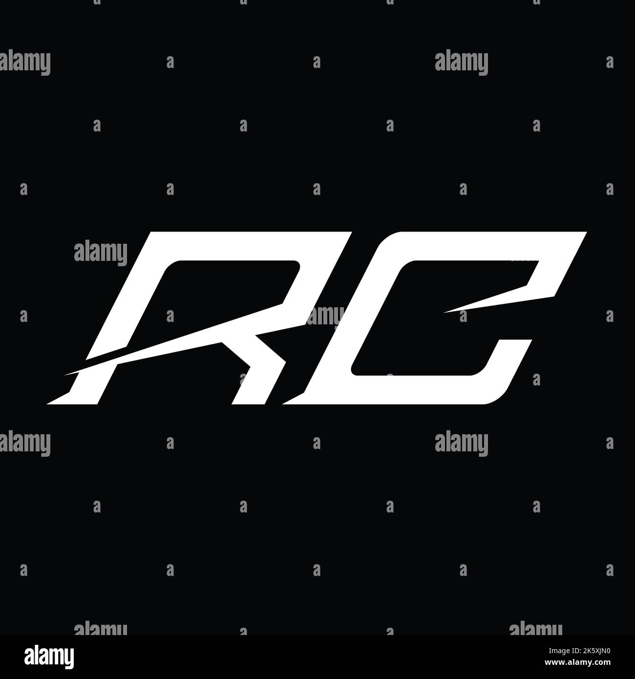 RC Logo monogram letter with slice style design template Stock Photo ...