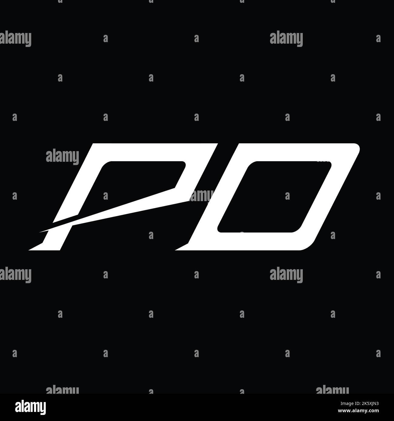PO Logo monogram letter with slice style design template Stock Photo ...