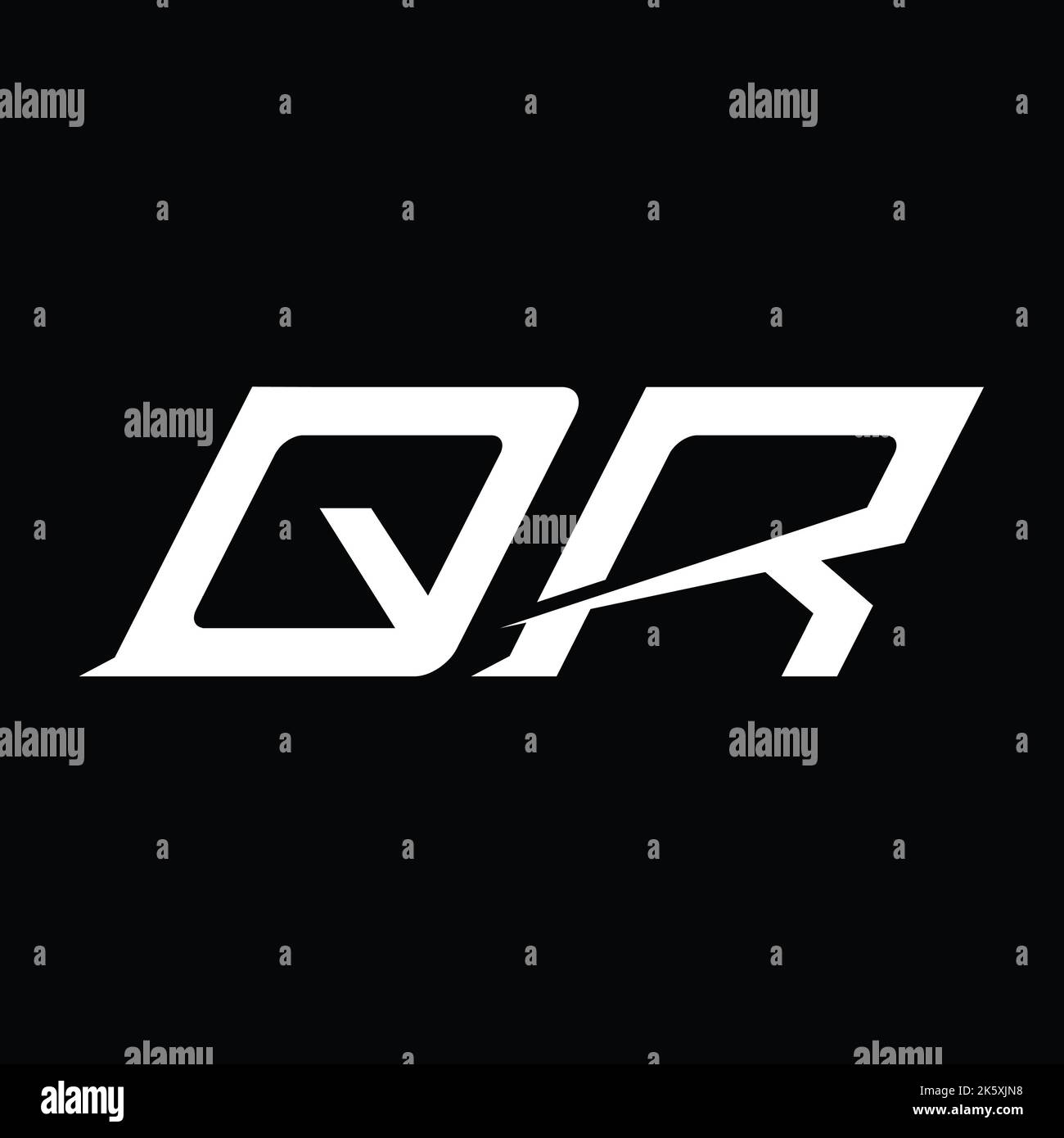 QR Logo monogram letter with slice style design template Stock Photo ...