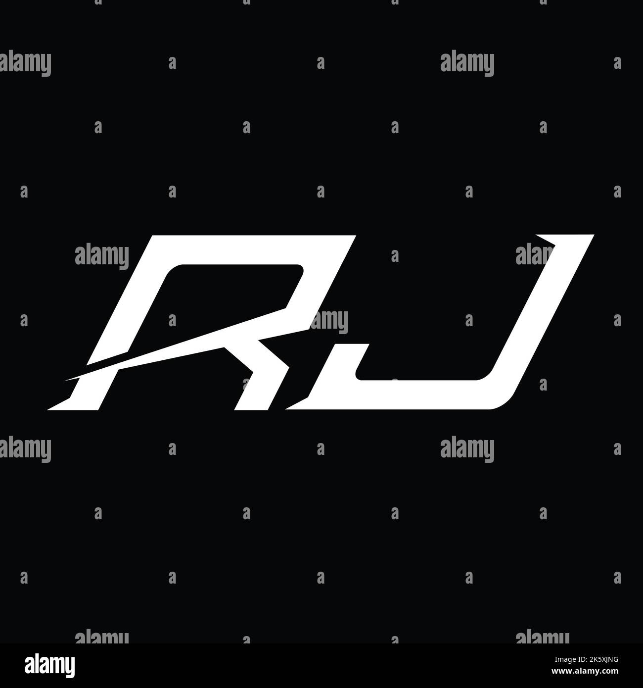 RJ Logo monogram letter with slice style design template Stock Photo ...
