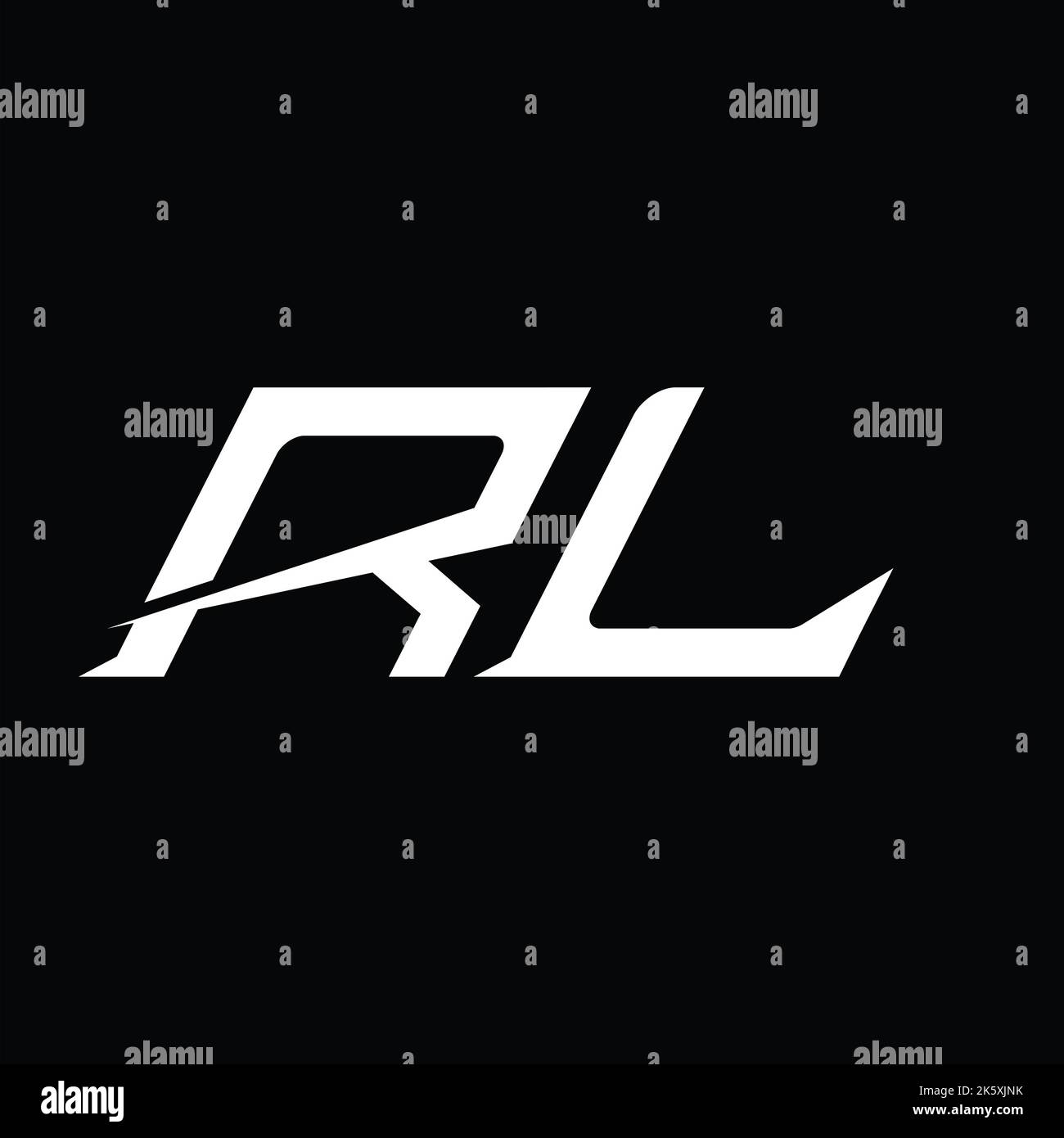 RL Logo monogram letter with slice style design template Stock Photo ...