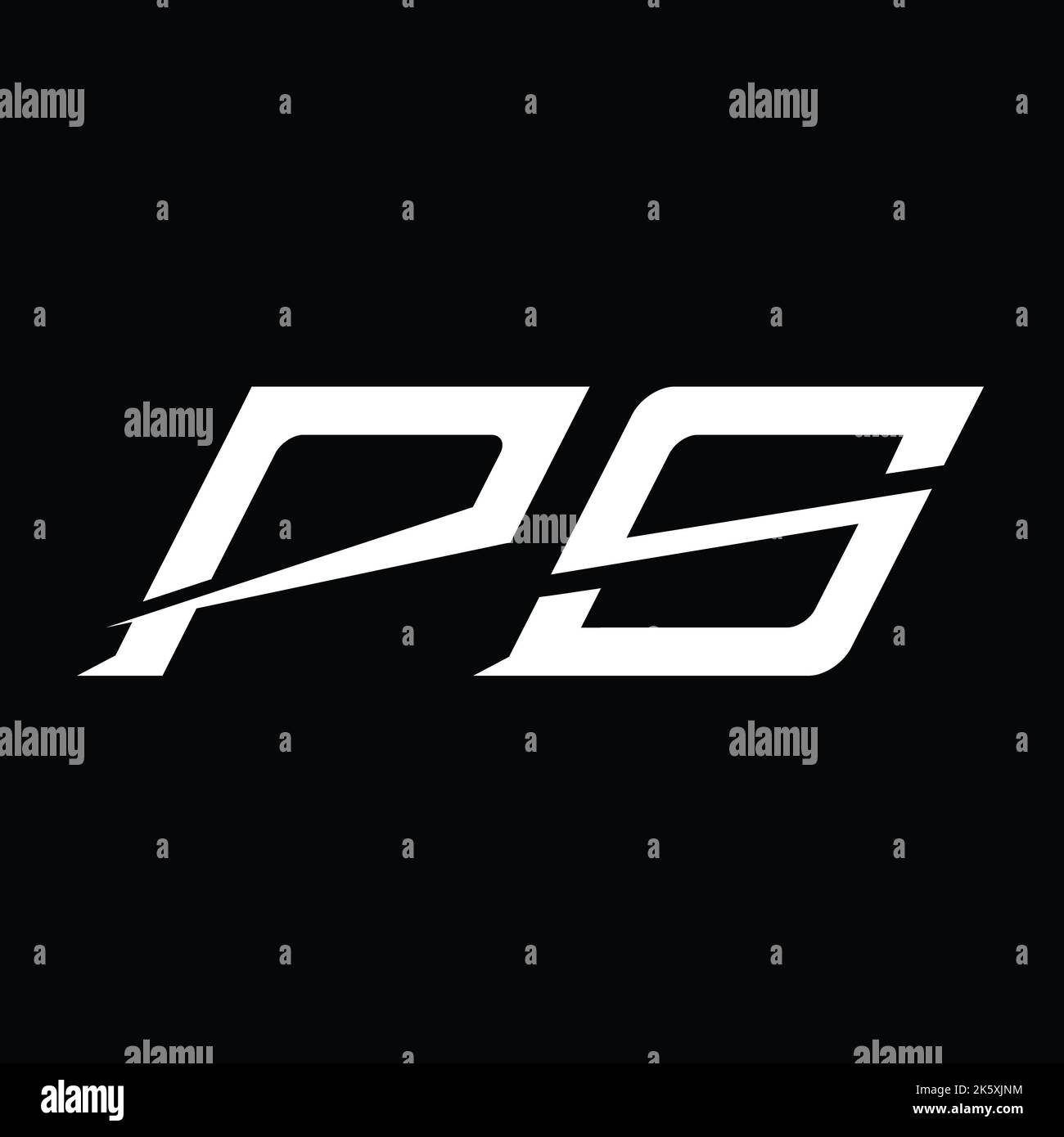 PS Logo monogram letter with slice style design template Stock Photo ...