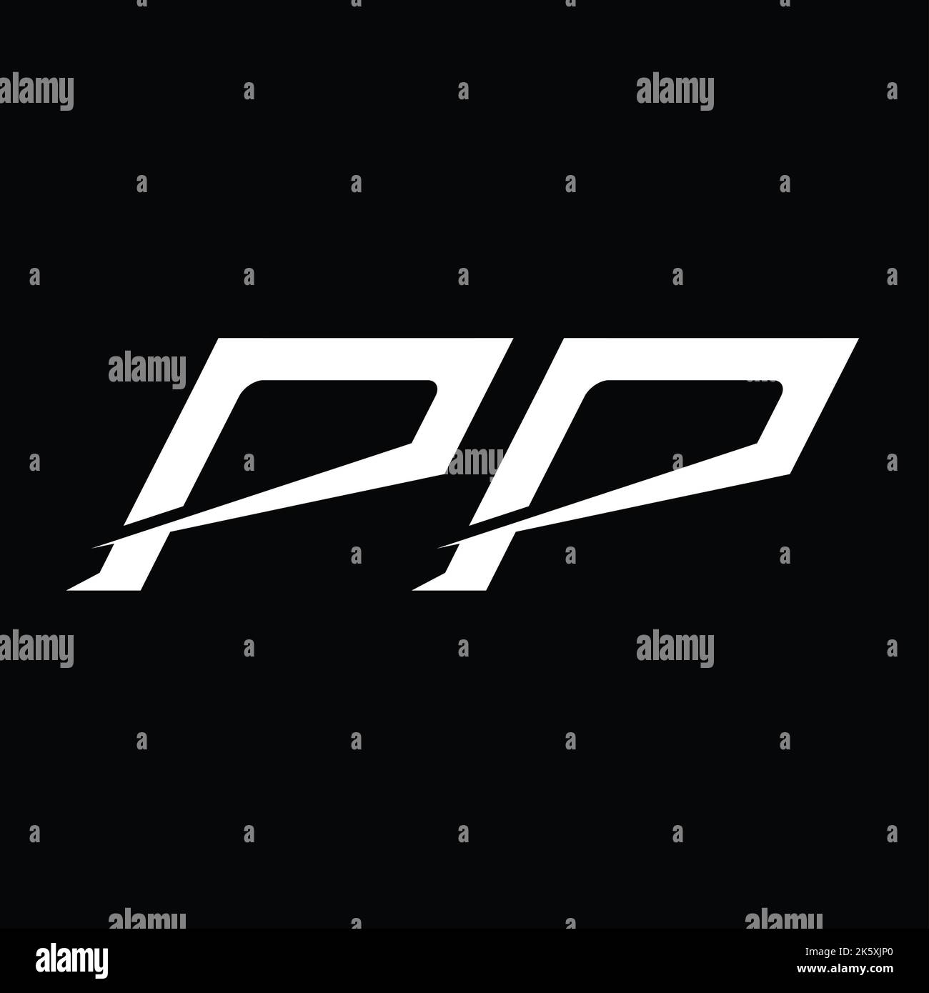 PP Logo monogram letter with slice style design template Stock Photo ...