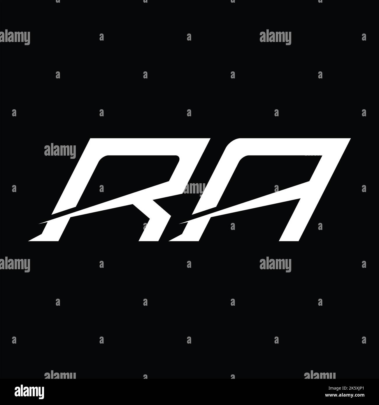RA Logo monogram letter with slice style design template Stock Photo ...