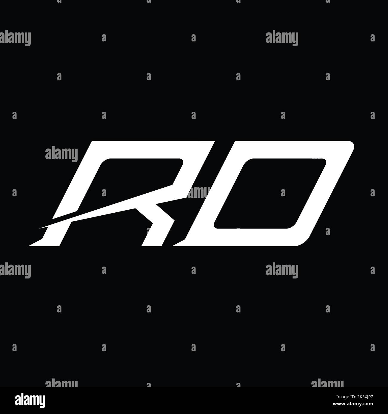 RO Logo monogram letter with slice style design template Stock Photo ...