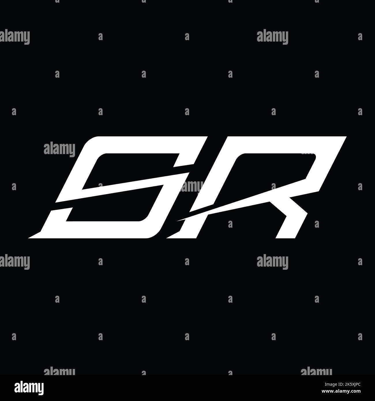 SR Logo monogram letter with slice style design template Stock Photo ...