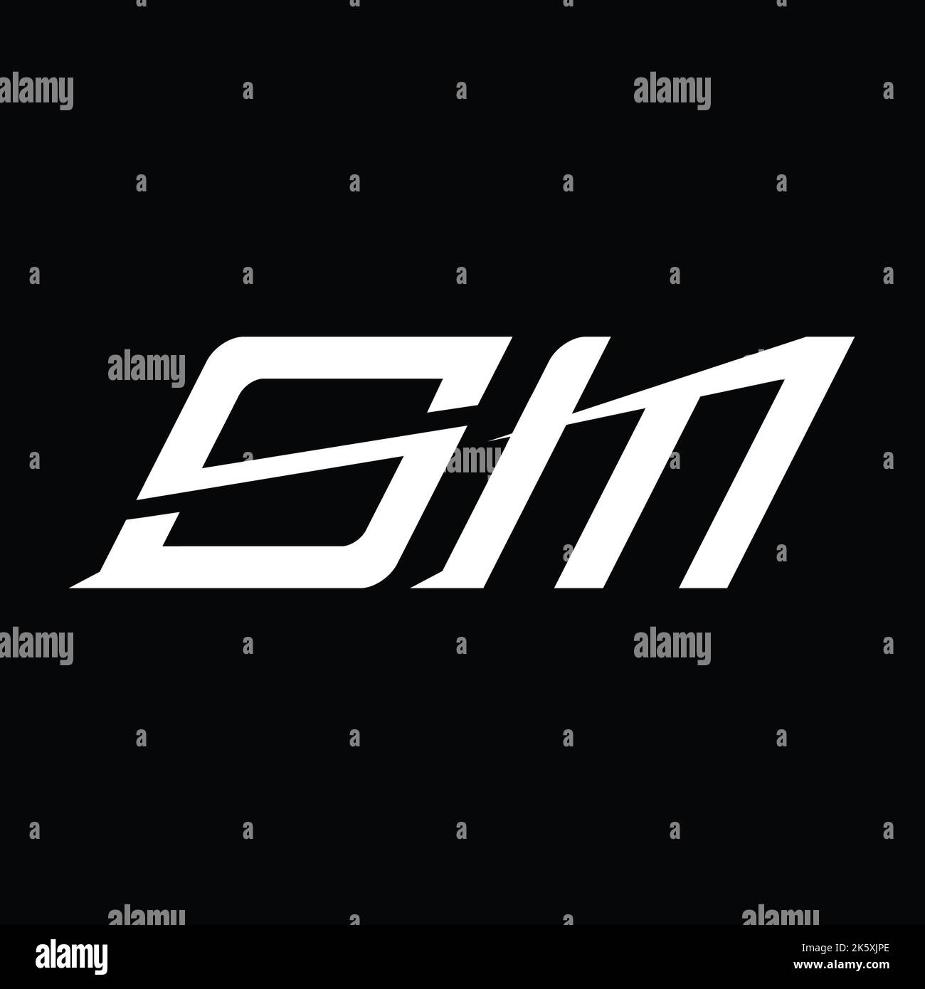 SM Logo monogram letter with slice style design template Stock Photo ...