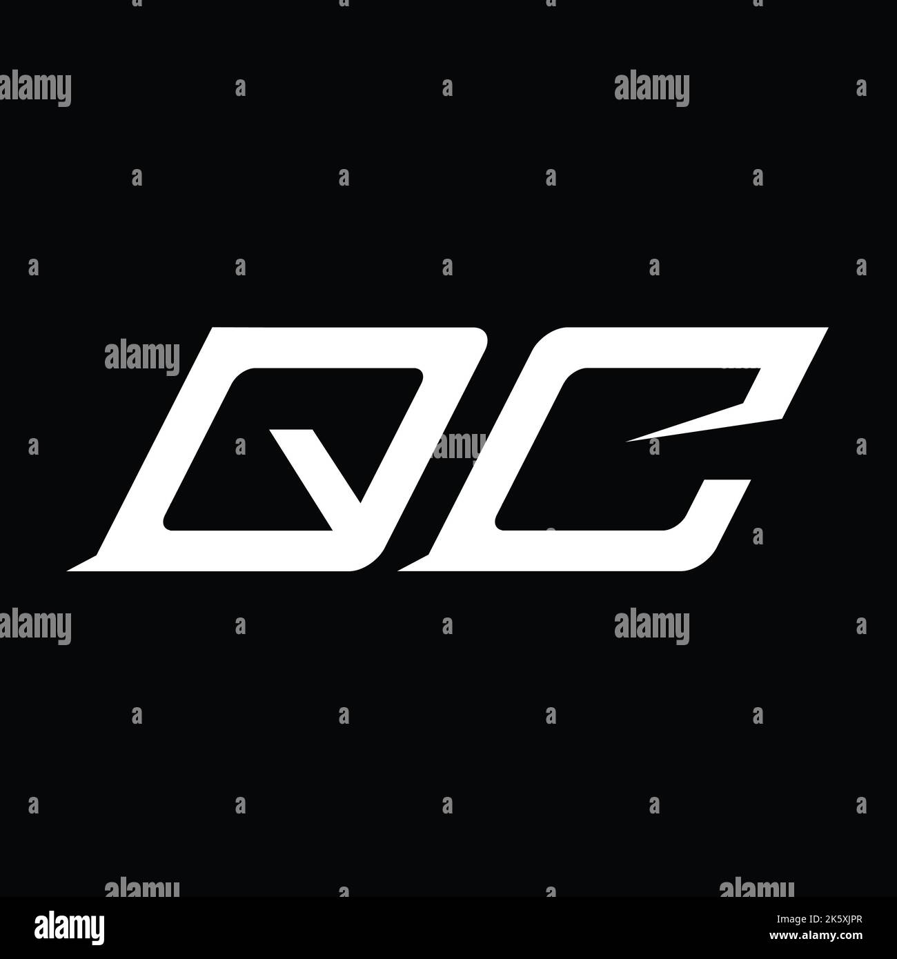 QC Logo monogram letter with slice style design template Stock Photo ...