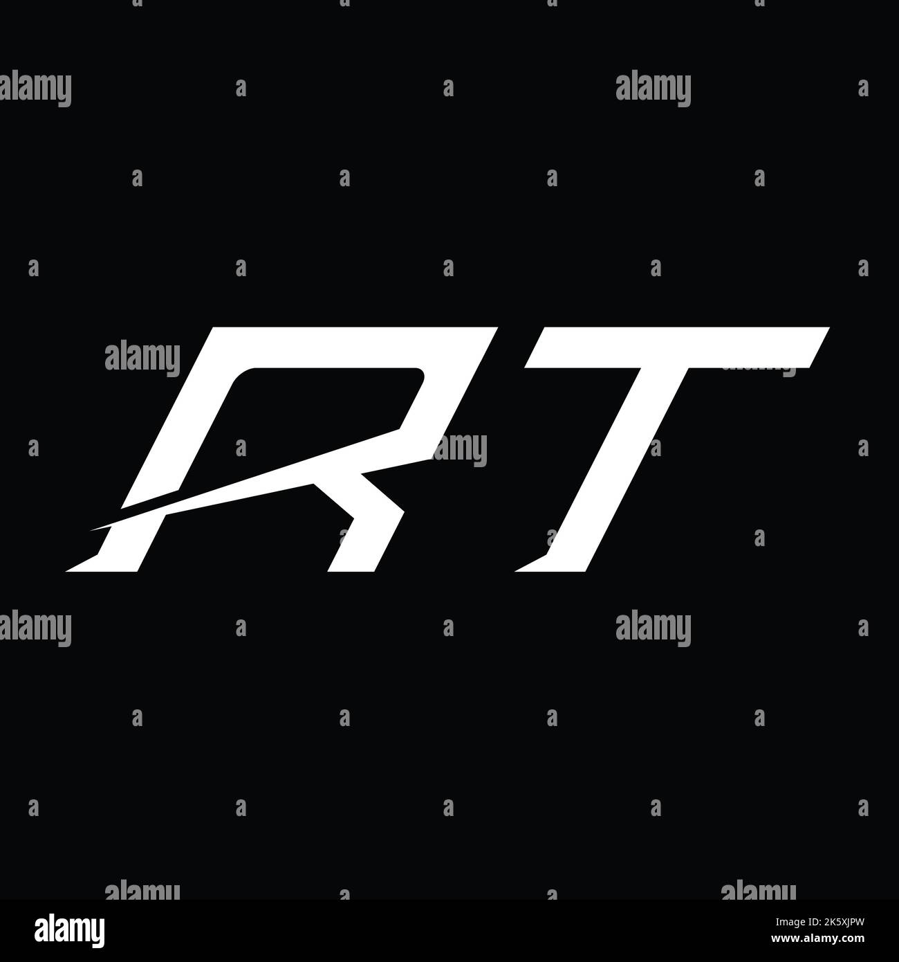 RT Logo monogram letter with slice style design template Stock Photo ...