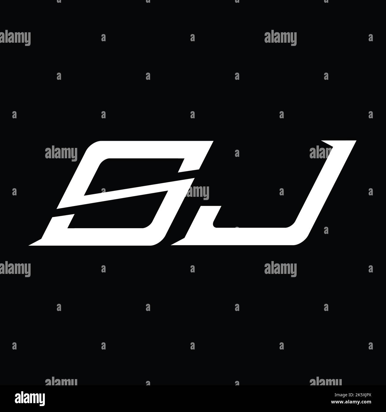 SJ Logo monogram letter with slice style design template Stock Photo ...