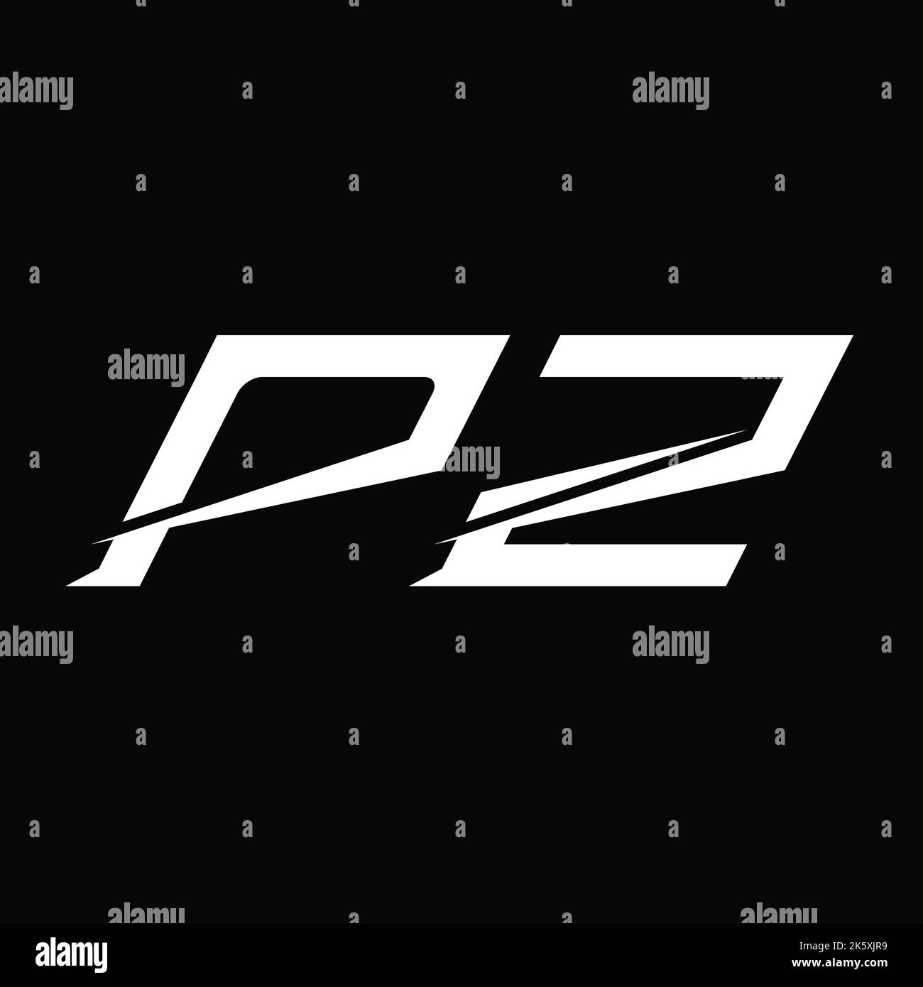 PZ Logo monogram letter with slice style design template Stock Photo ...