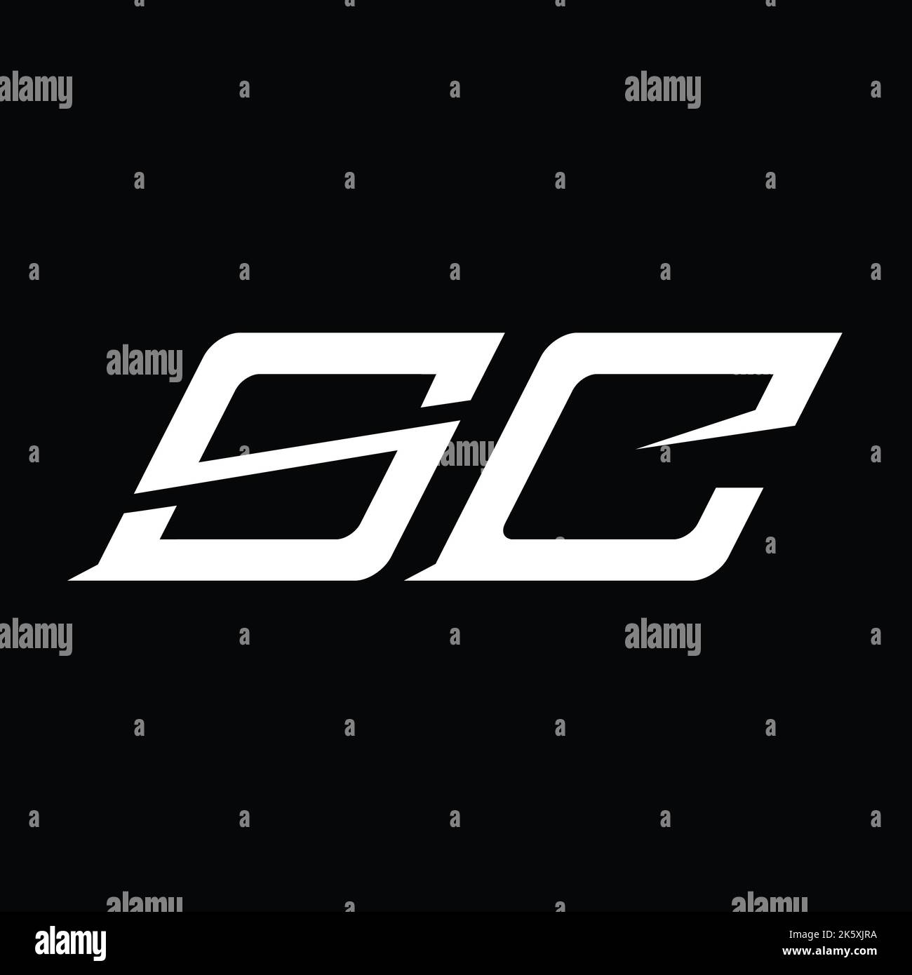 SC Logo monogram letter with slice style design template Stock Photo ...